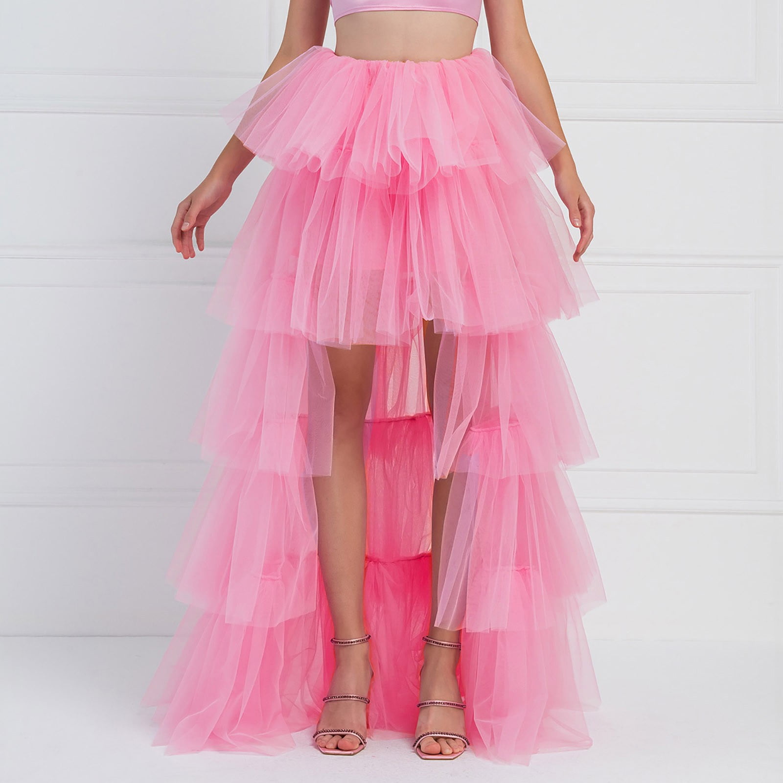 Women Tutu Maxi Skirt A Line Elastic Waist Layered Long Skirt Rave ...