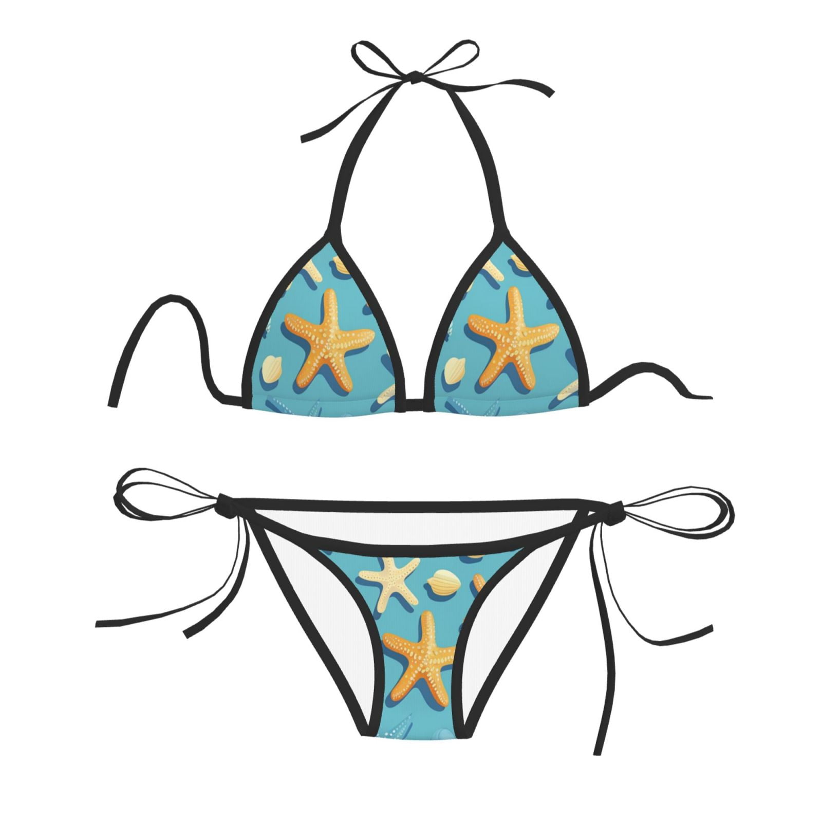 Women Two Piece Swimsuit Sexy Swimwear Halter String Triangle Bikini ...