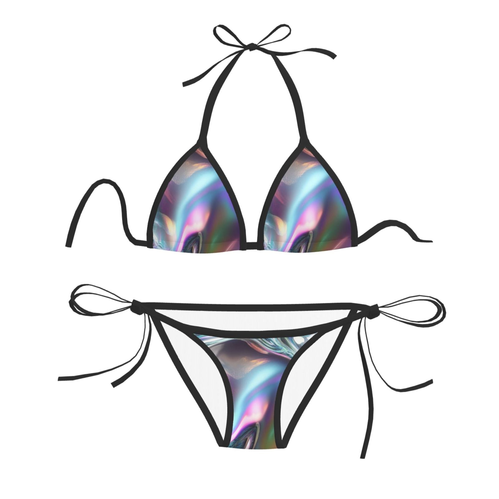 Women Two Piece Swimsuit Sexy Swimwear Halter String Triangle Bikini ...
