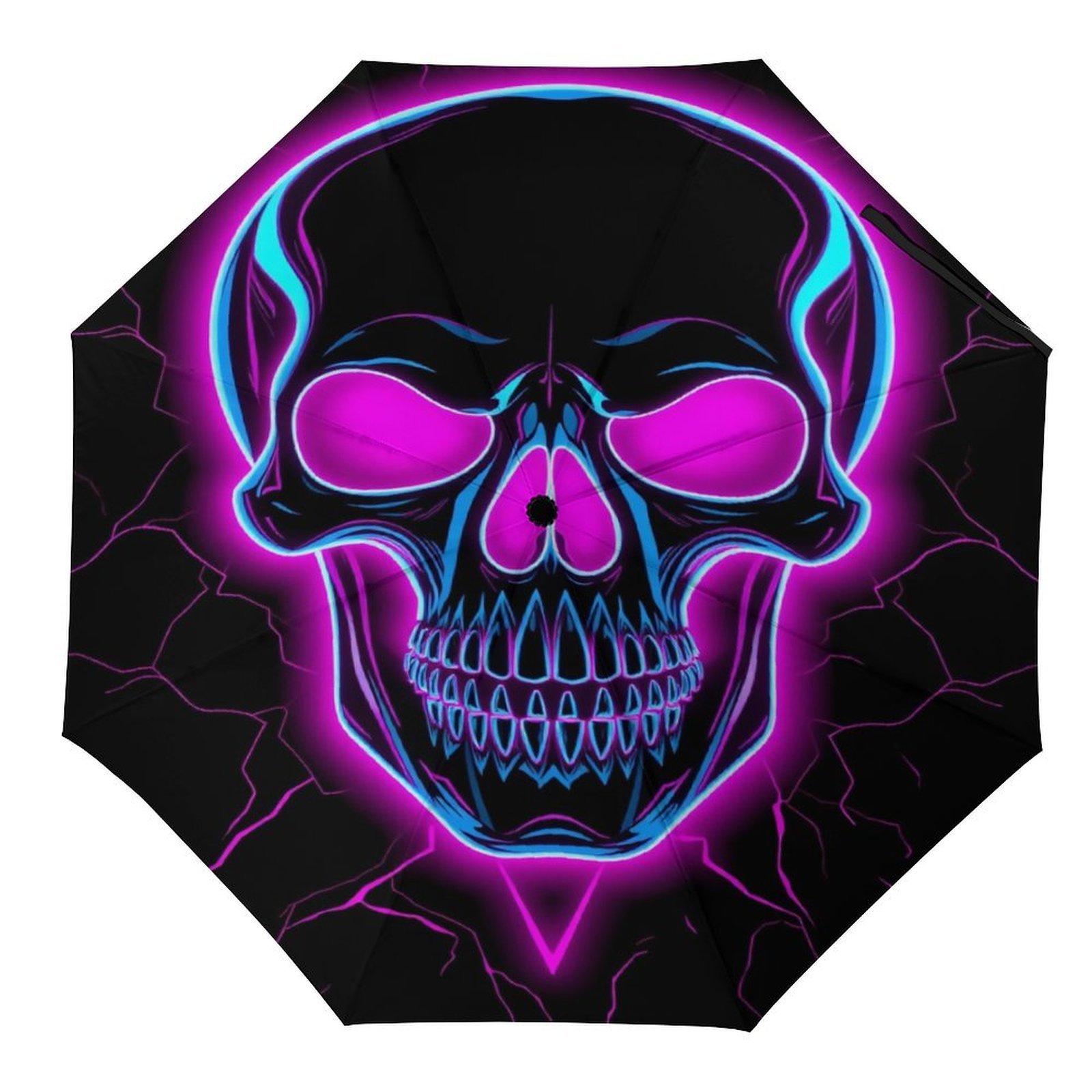 Women Umbrella Neon Skull Glowing Dark Art Folding Travel Umbrella ...