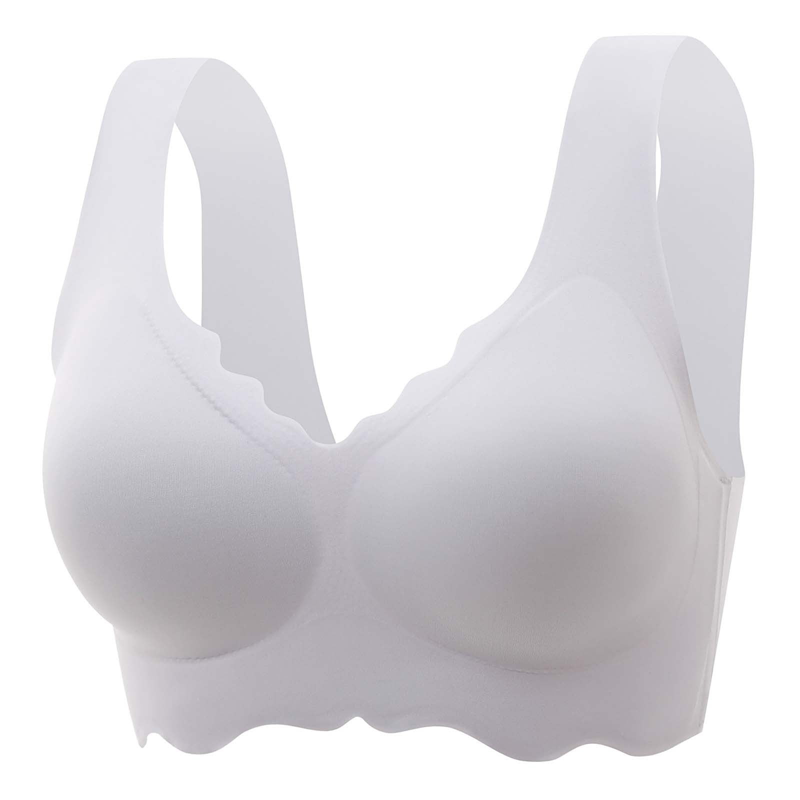 Women V Wireless Bra, Seamless No-Bulge Shapewear Solid Color Soft Bra ...