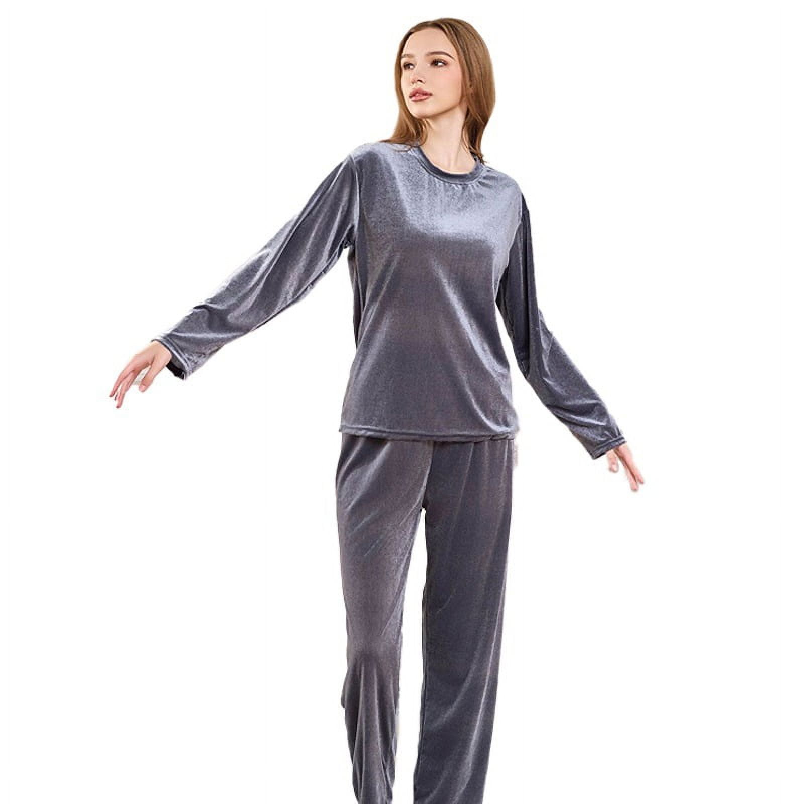 Women Velour Pajama Sets for Autumn Winter Lounge Set 2 Piece Sweatsuit ...
