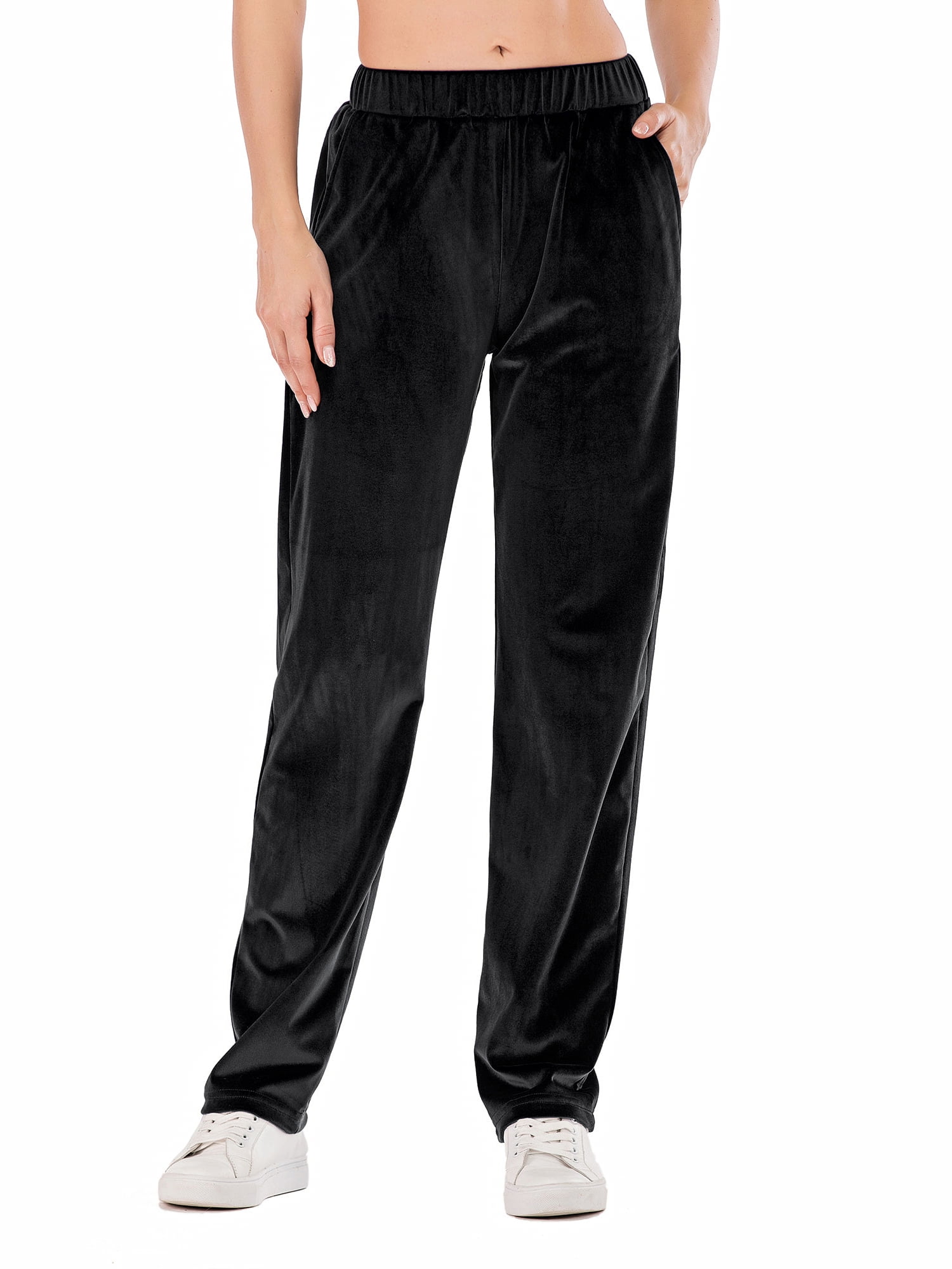 Women Velour Pants Running Sport Sweatpants Casual Velvet Jogger Pant ...