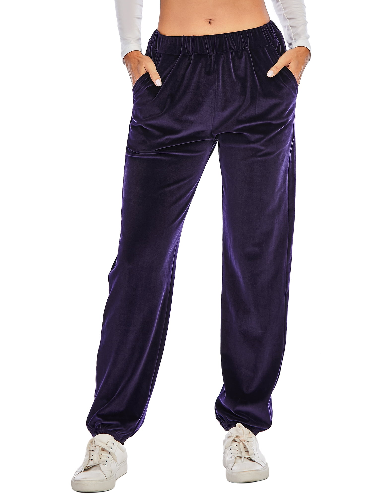 Women Velvet Pants Jogger Pants Velvet Pajama Pants Soft Velvet High ...