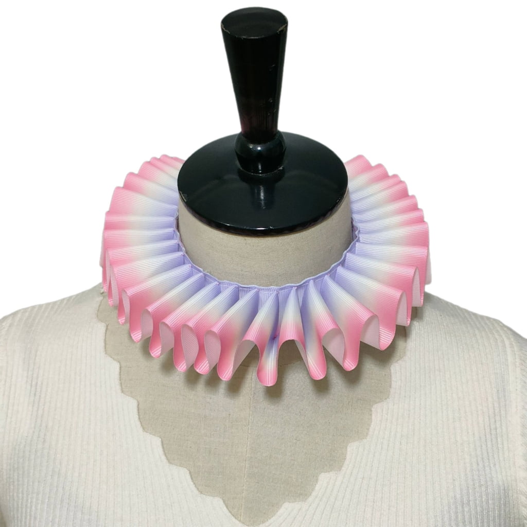 Women Victorian Renaissance Color Changing Ruffled Neck Collar Costume ...