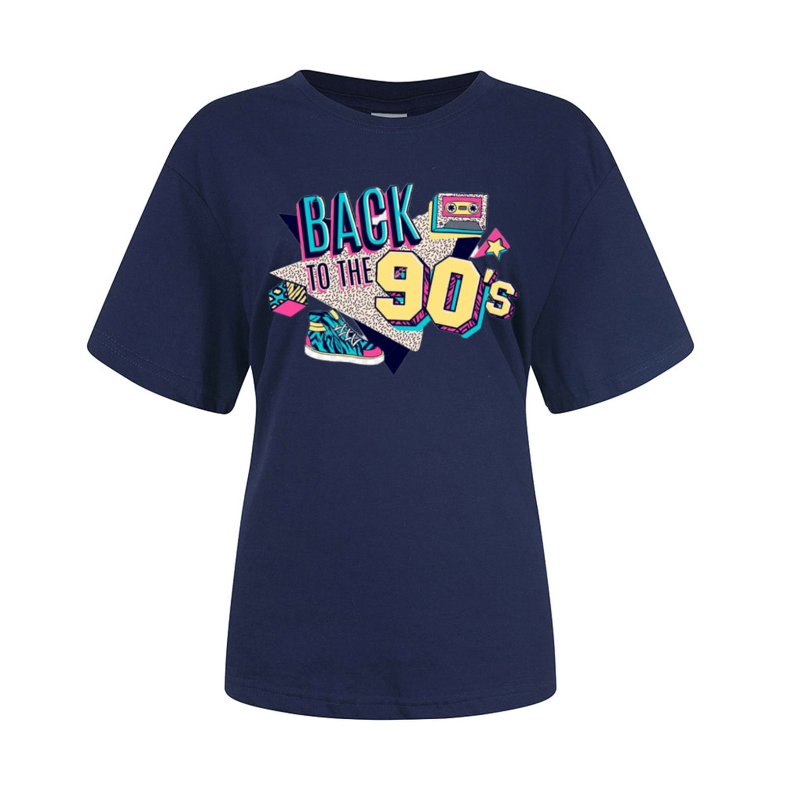 Women Vintage 90s T Shirts Casual Retro 90s Party Shirt Tops Lady ...