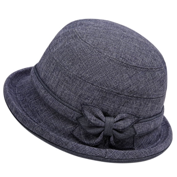 Women Vintage Cloche Bucket Hat JIANLAI with Fabric Bow Decor Foldable ...