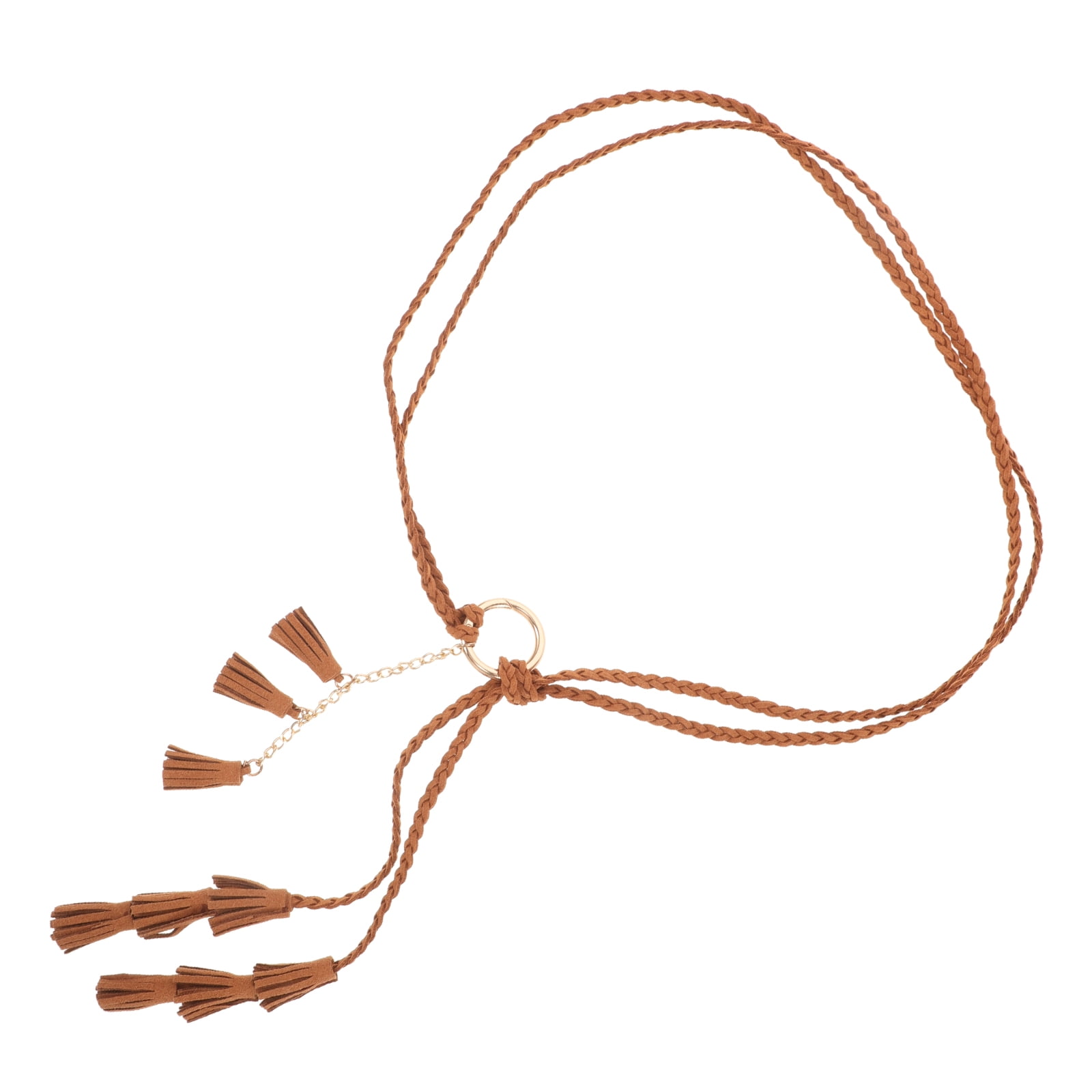 Women Vintage Woven Tassel Braided Waist Belt 1 Piece Girls Tie Belt ...