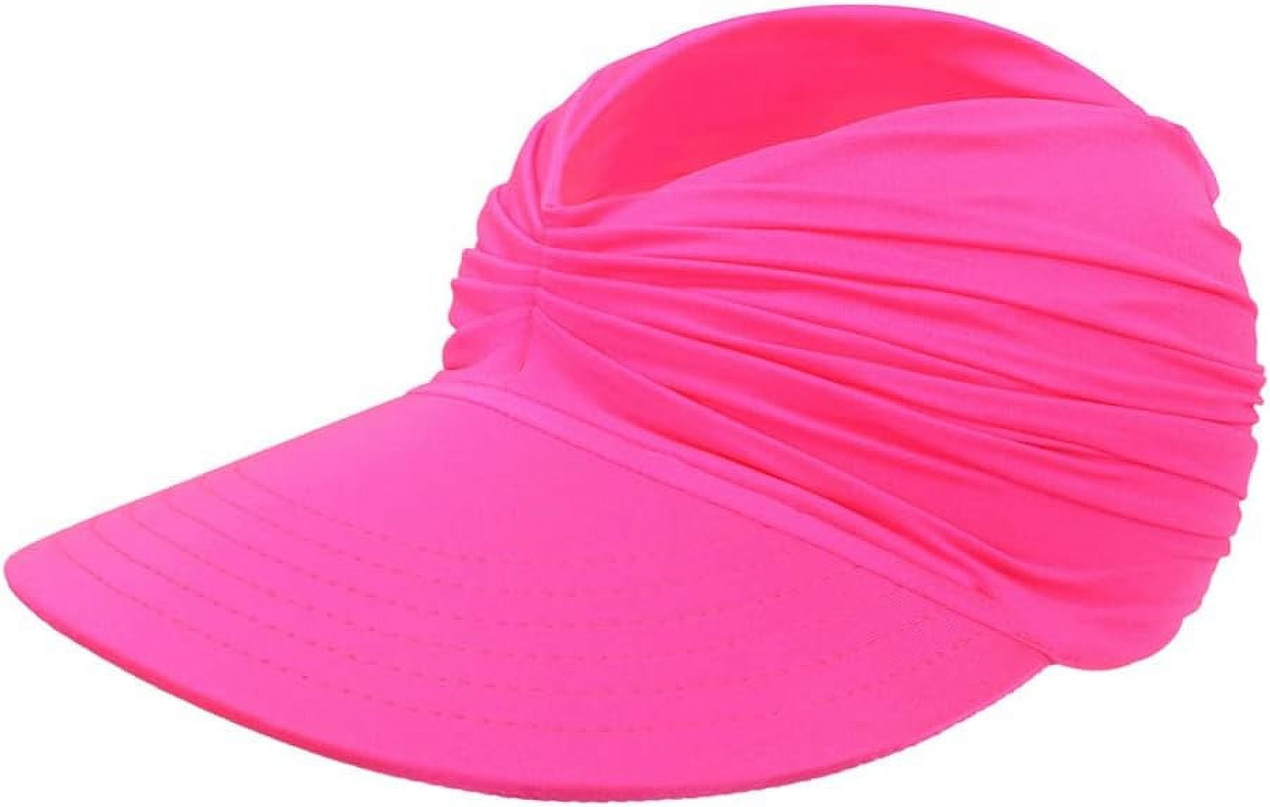 Women Visor Ponytail Sun Hat UPF 50+ UV Protection Wide Brim Beach Cap ...