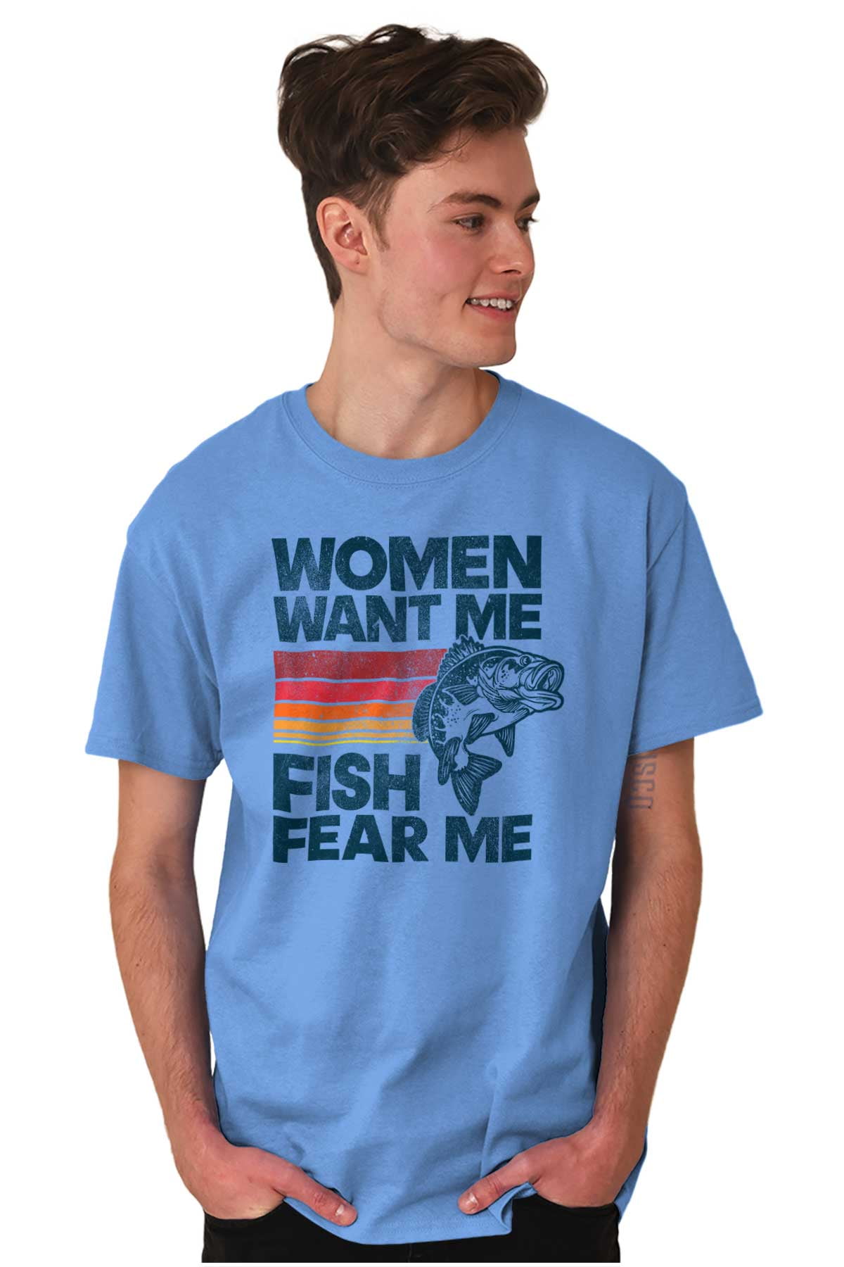 Women Want Me Fish Fear Me Joke Men's Graphic T Shirt Tees Brisco ...