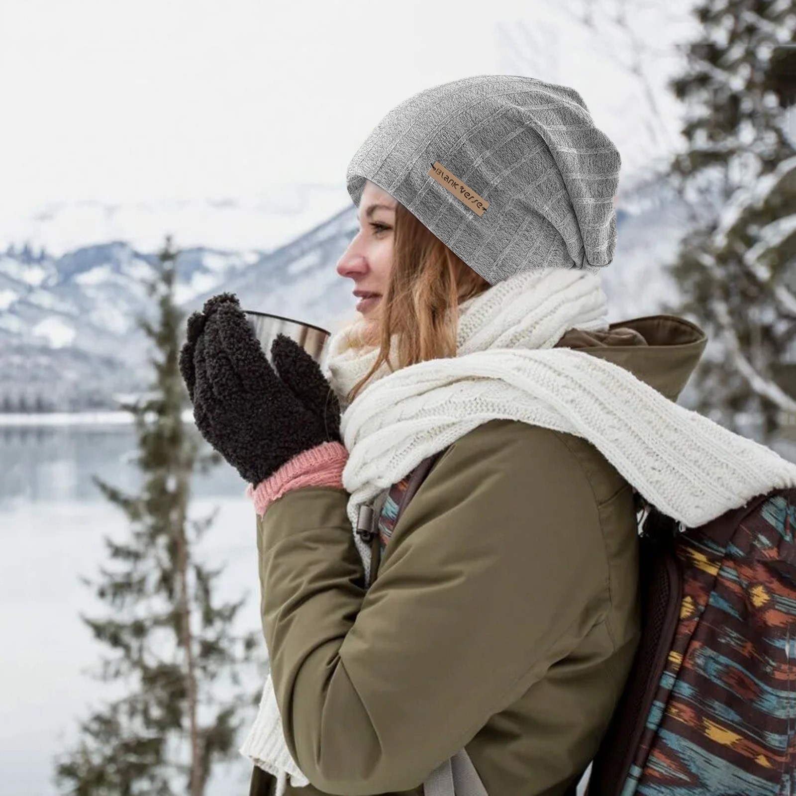 Women Warm Solid Knitted Pile Pile Hat Pullover Cap Winter Pack Winter ...