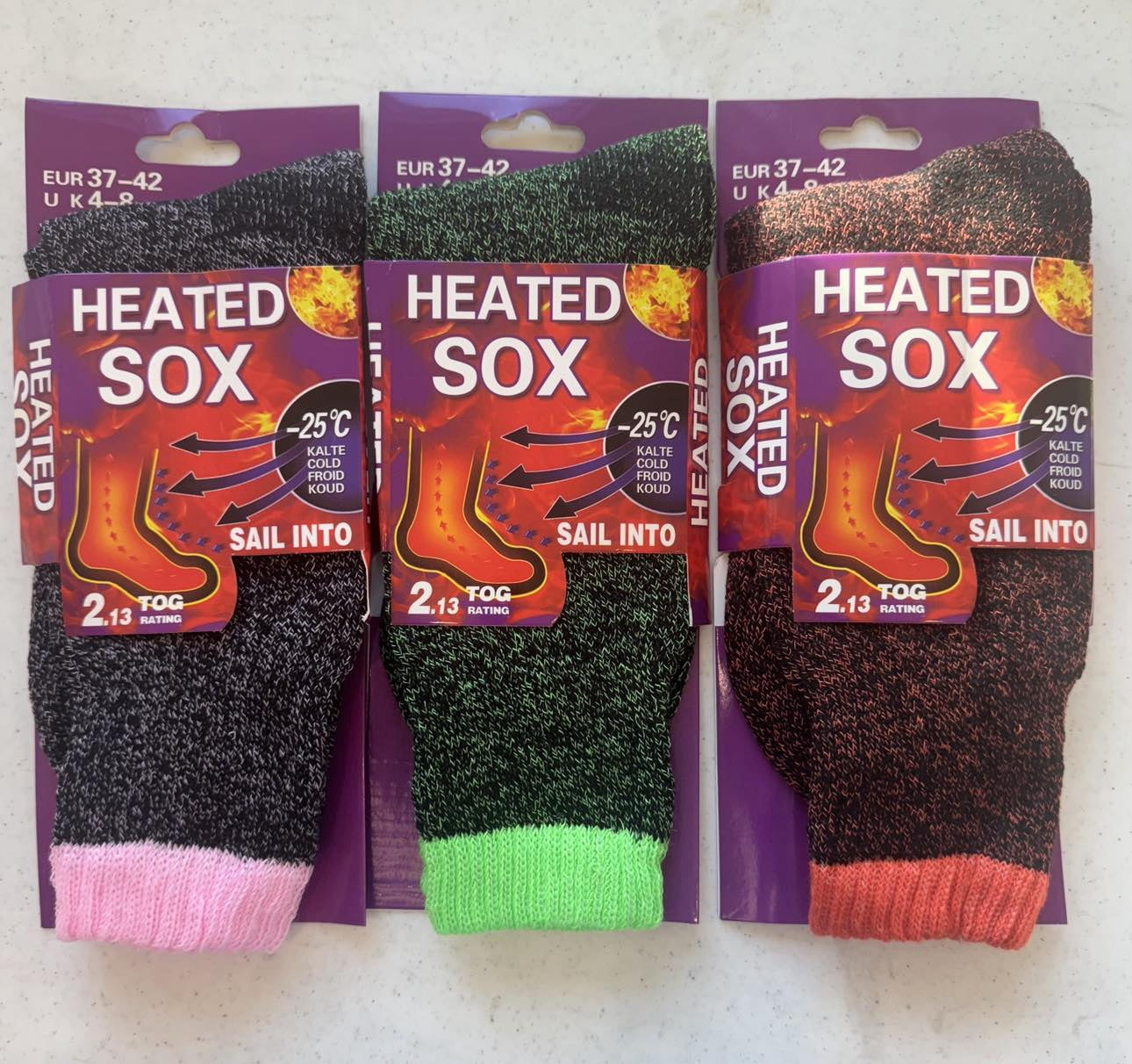 Women Warm Thermal Socks Heated Sox Winter Work Thick Heat Soft Sock ...