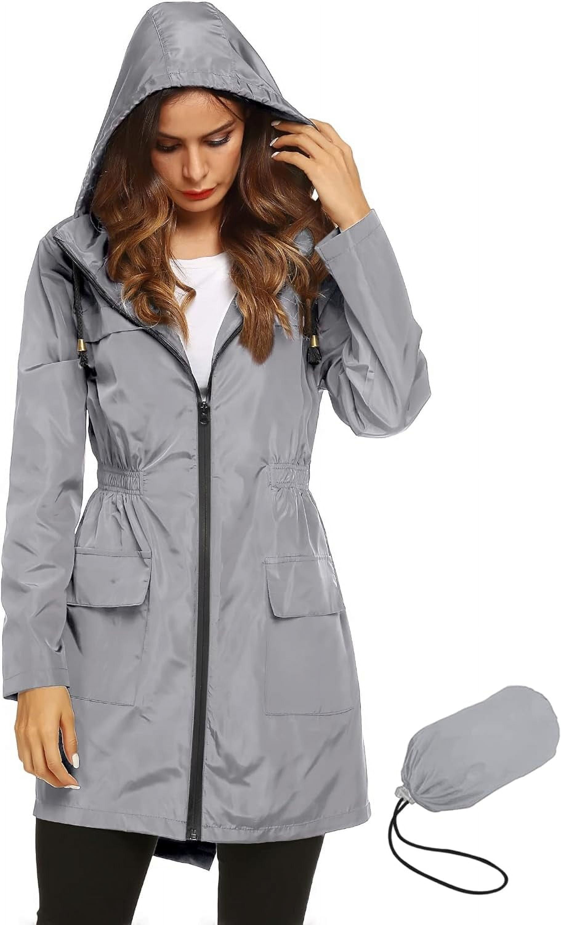 Women Waterproof Lightweight Rain Jacket Active Outdoor Hooded Raincoat - Walmart.com