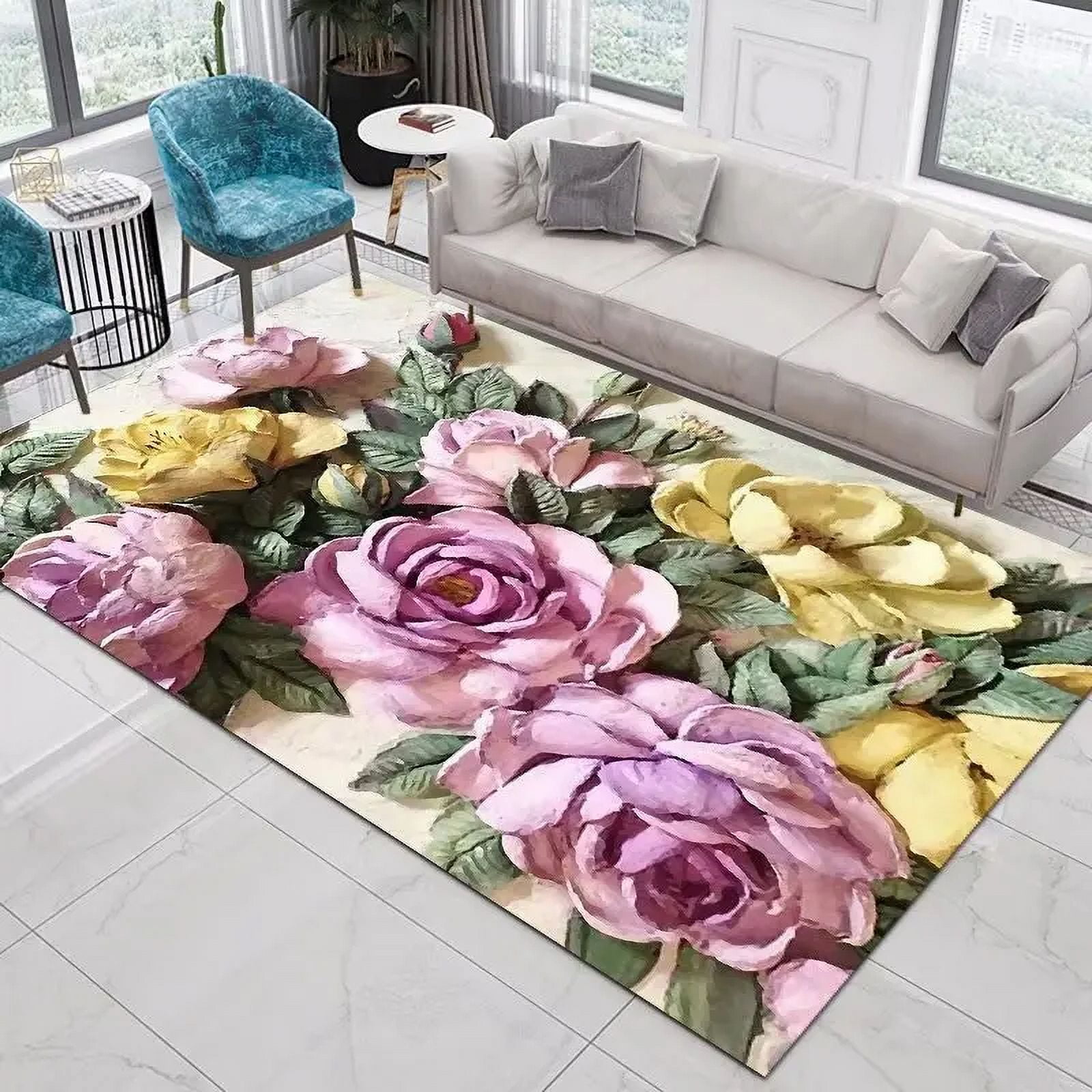 Garden Flower 3D Printing Large Living Room Rug 160x230 Bedroom Carpets ...