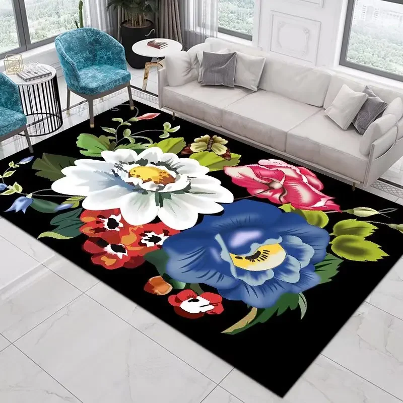 Garden Flower 3D Printing Large Living Room Rug 160x230 Bedroom Carpets ...