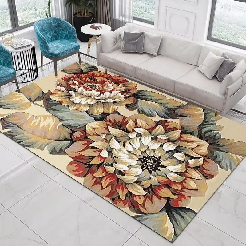 Garden Flower 3D Printing Large Living Room Rug 160x230 Bedroom Carpets ...