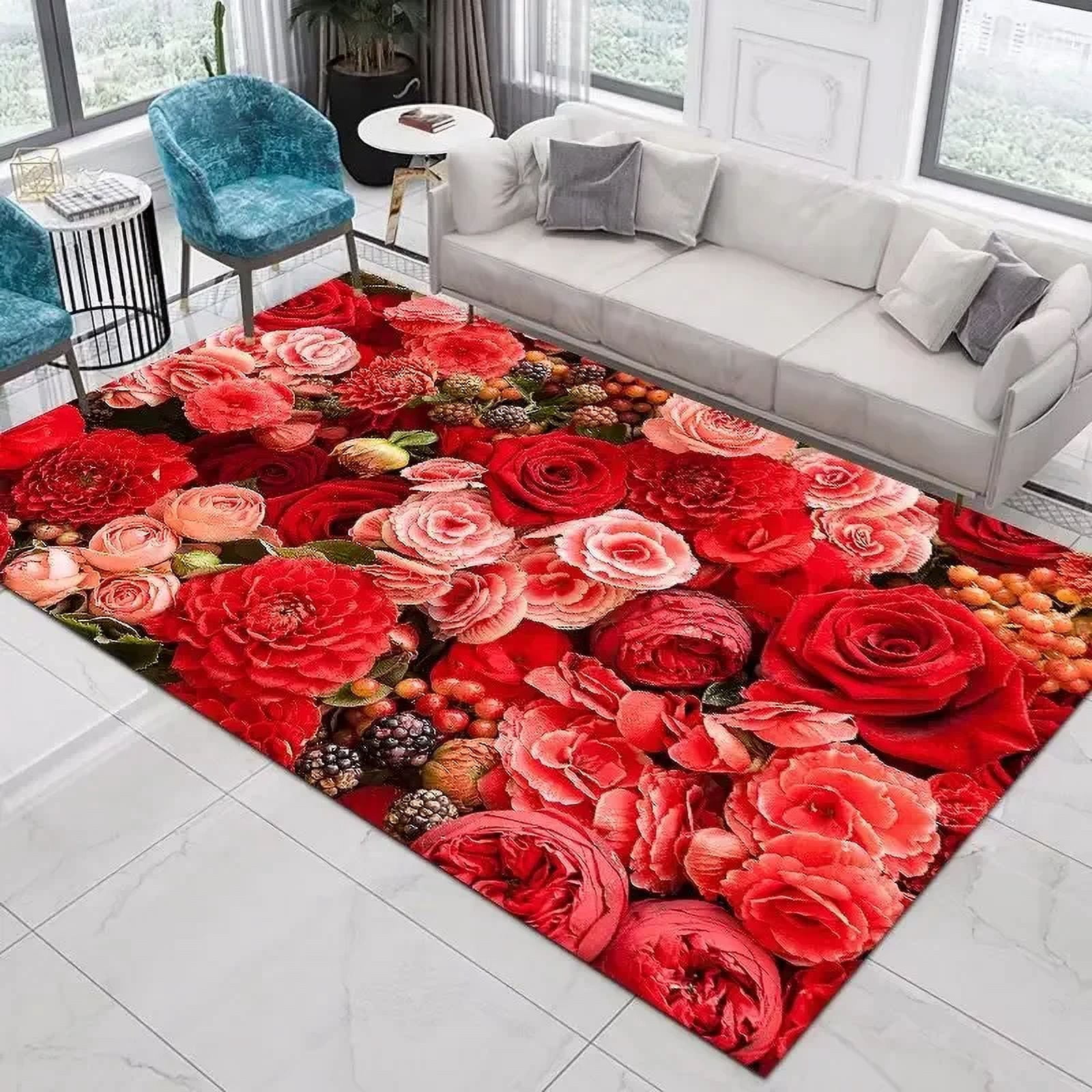 Garden Flower 3D Printing Large Living Room Rug 160x230 Bedroom Carpets ...