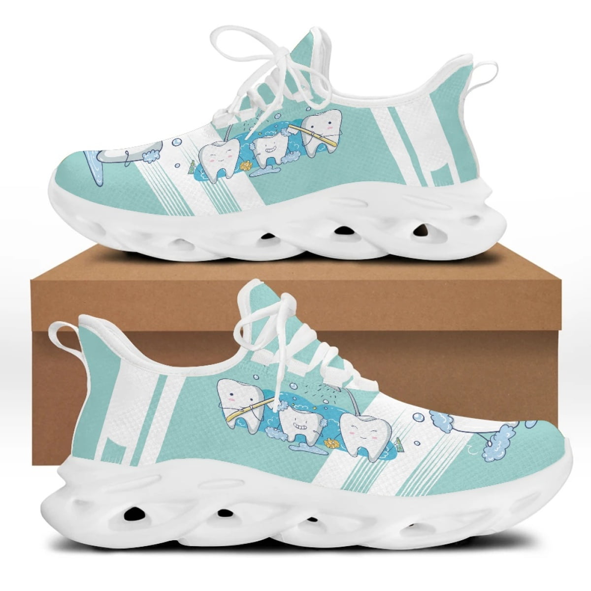 Women White Nursing Dentistry Shoes Cute Cartoon Nurse Doctor ...