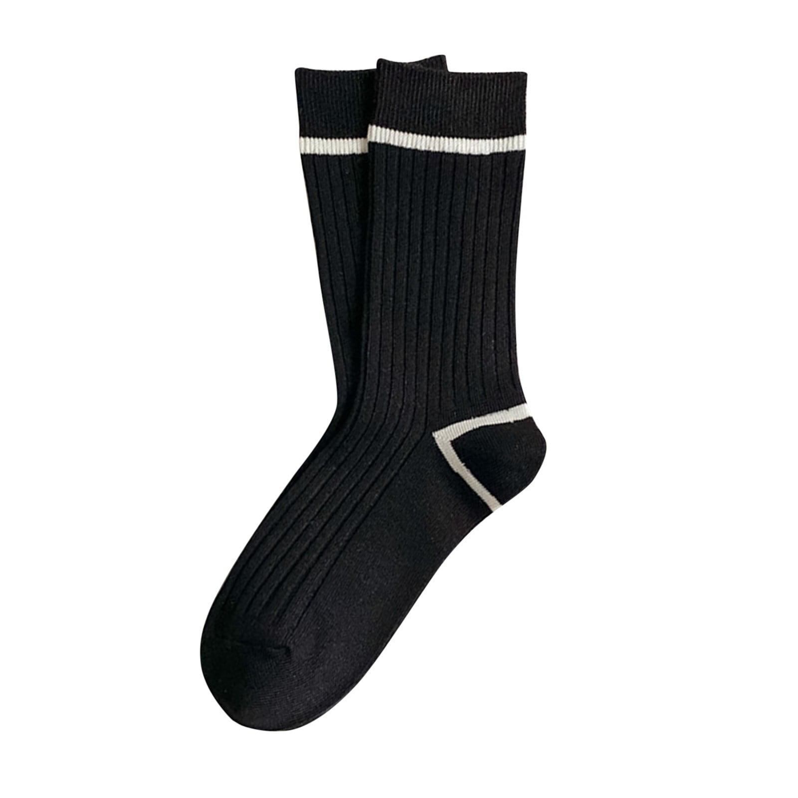 Women White Socks Autumn And Winter Vintage Striped Embroidered ...