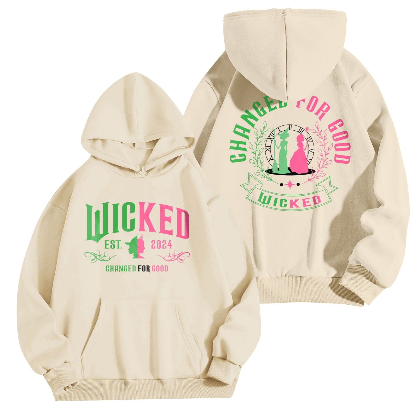 Wicked Wicked Sweatshirt Stylish Pink Graphic Hoodie for Women and Men ...
