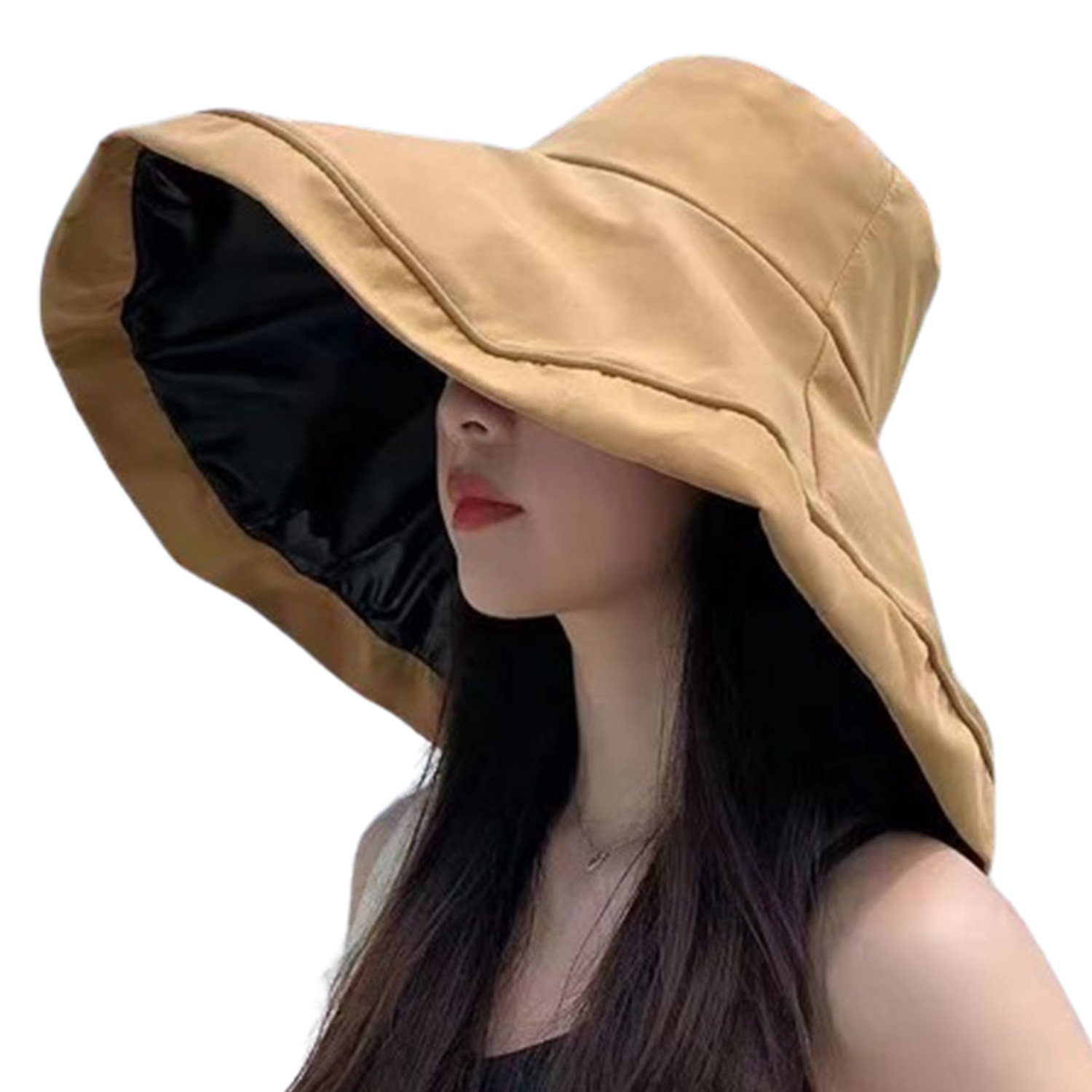 Women Wide Brim Bucket Hat UPF50+ Protection Travel Beach Sun Hat Fisherman hat UV Resistant ...