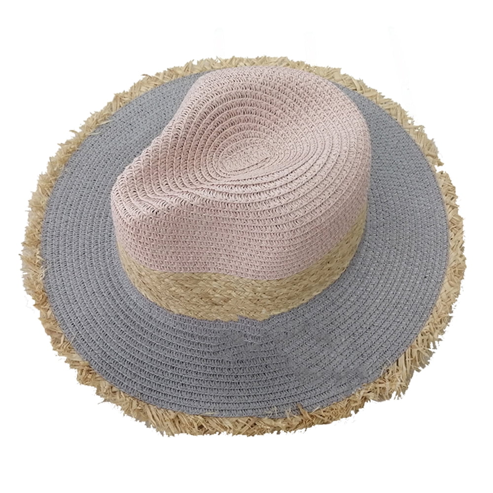 Women Wide Brim Straw Panama Roll up Hat Fedora Beach Sun Hat UPF50 ...