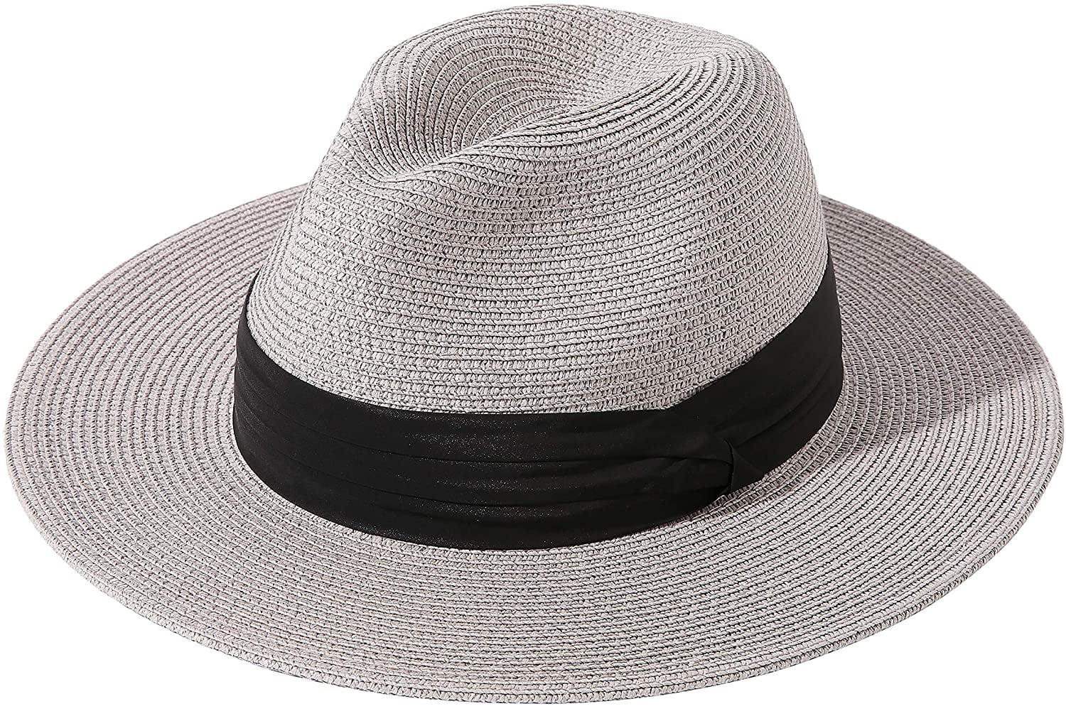 Women Wide Brim Straw Panama Roll up Hat Fedora Beach Sun Hat UPF50 ...