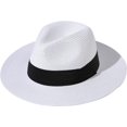 Women Wide Brim Straw Panama Roll Up Hat Fedora Beach Sun Hat Upf50