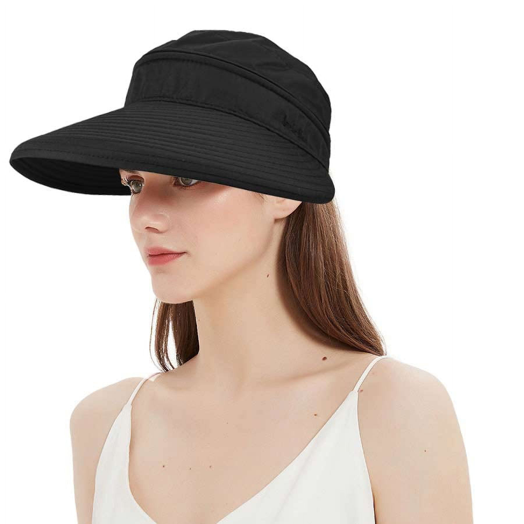 Women Wide Large Brim Sun Hat 2 in 1 Zip-Off Summer UV Protection Sun ...
