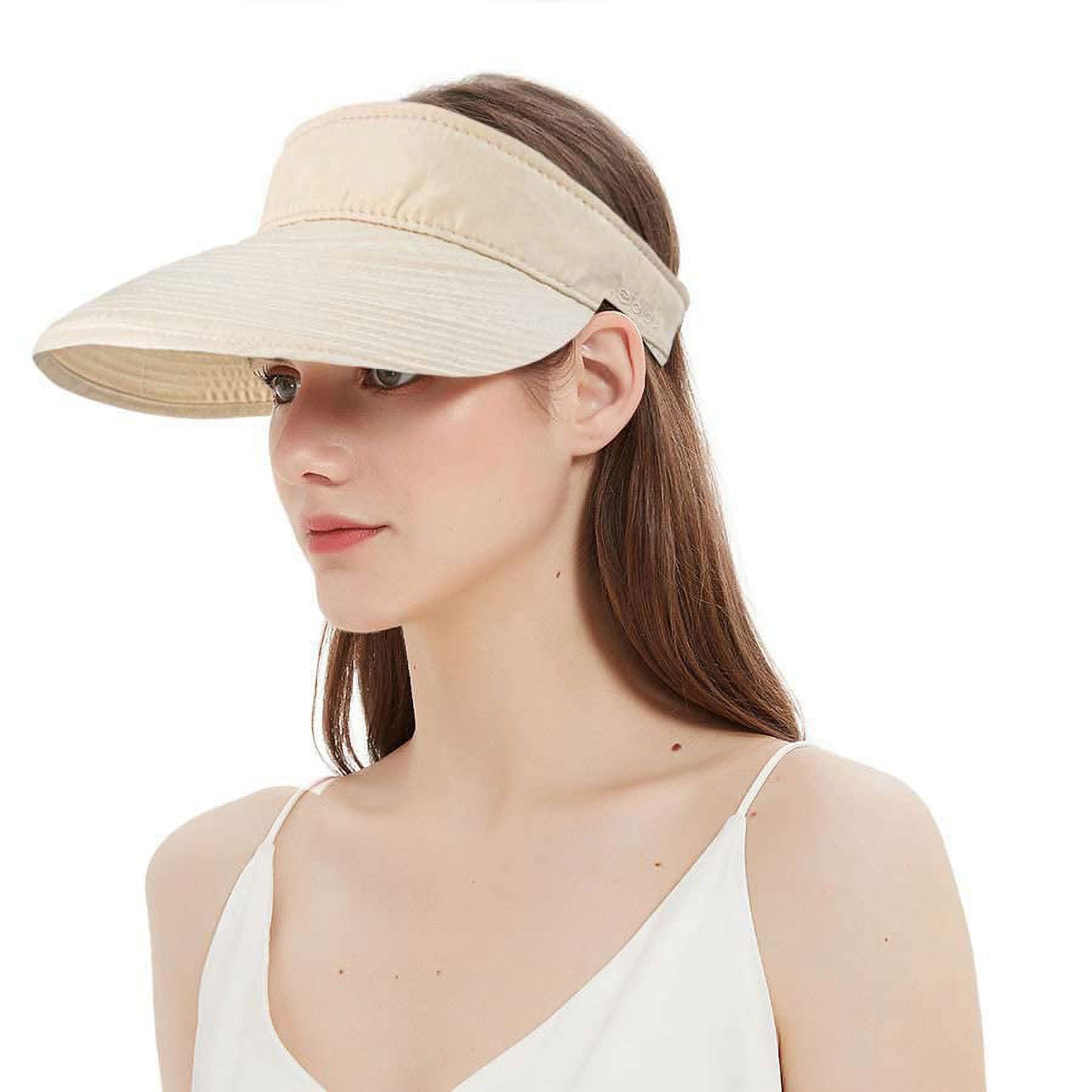 Women Wide Large Brim Sun Hat 2 in 1 Zip-Off Summer UV Protection Sun ...