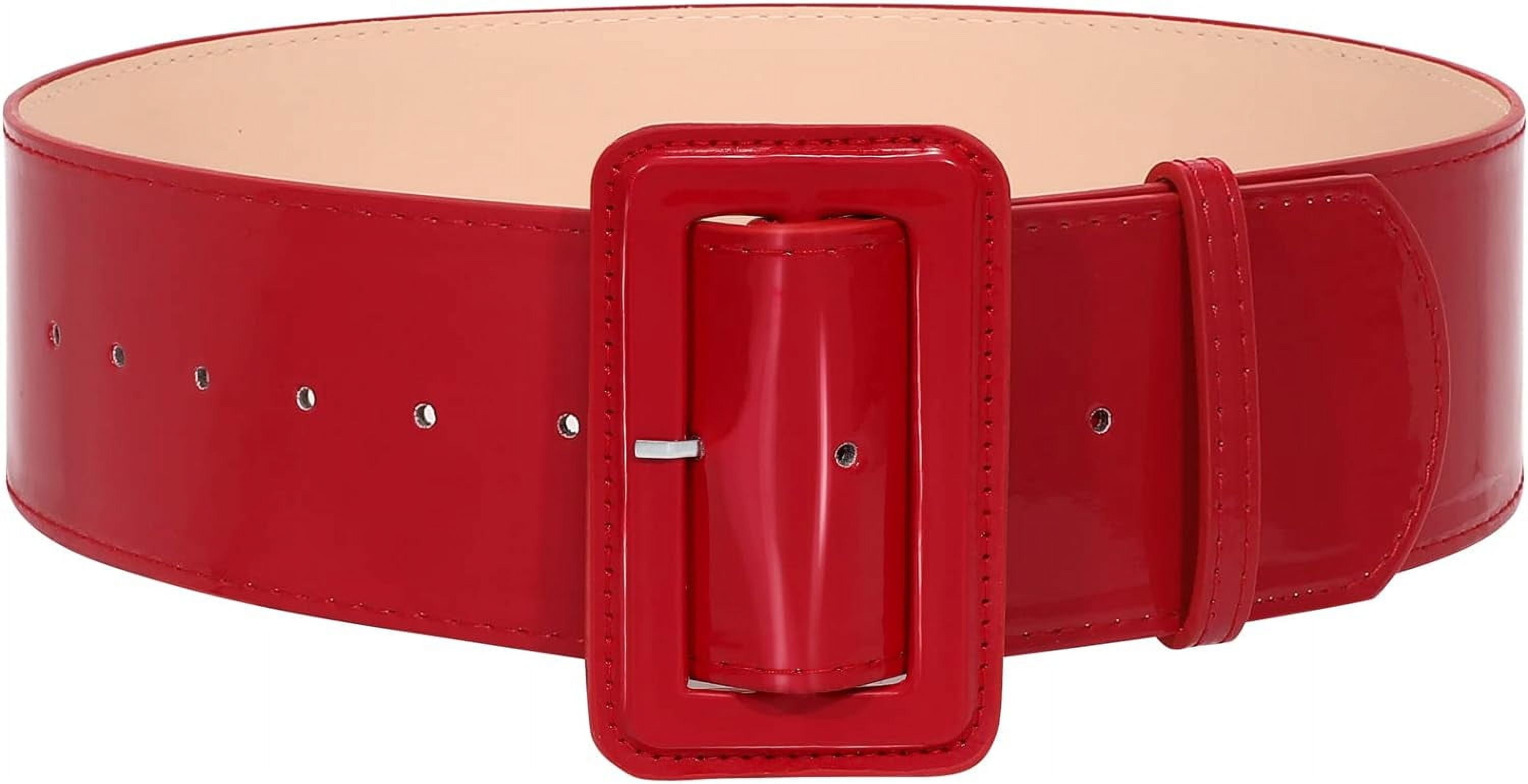 Women Wide Patent Leather Belt Christmas Santa Claus Belt Fashion ...