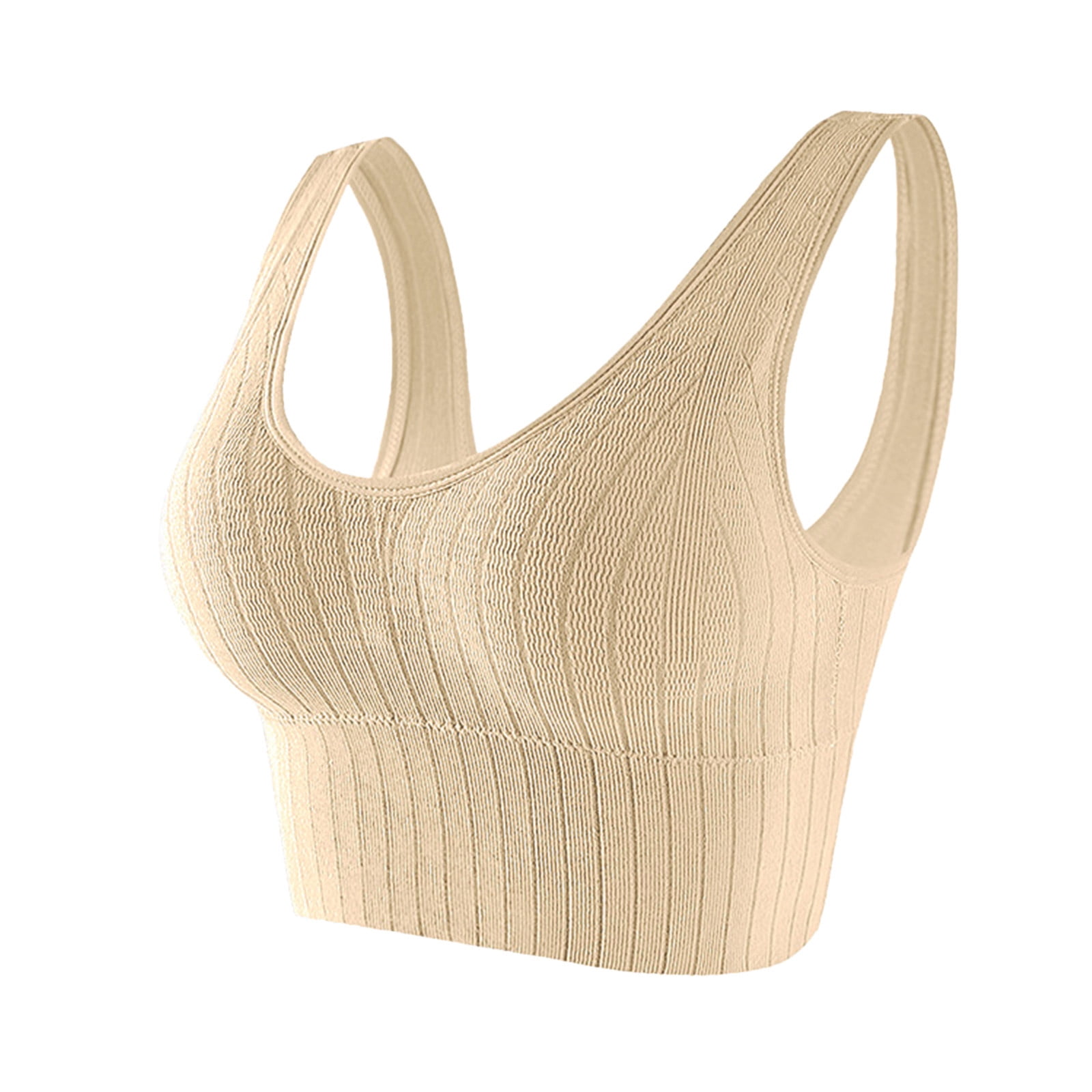 Women Wide Shoulder Bottom Vest Soild Color U Shaped Beauty Strap Chest ...