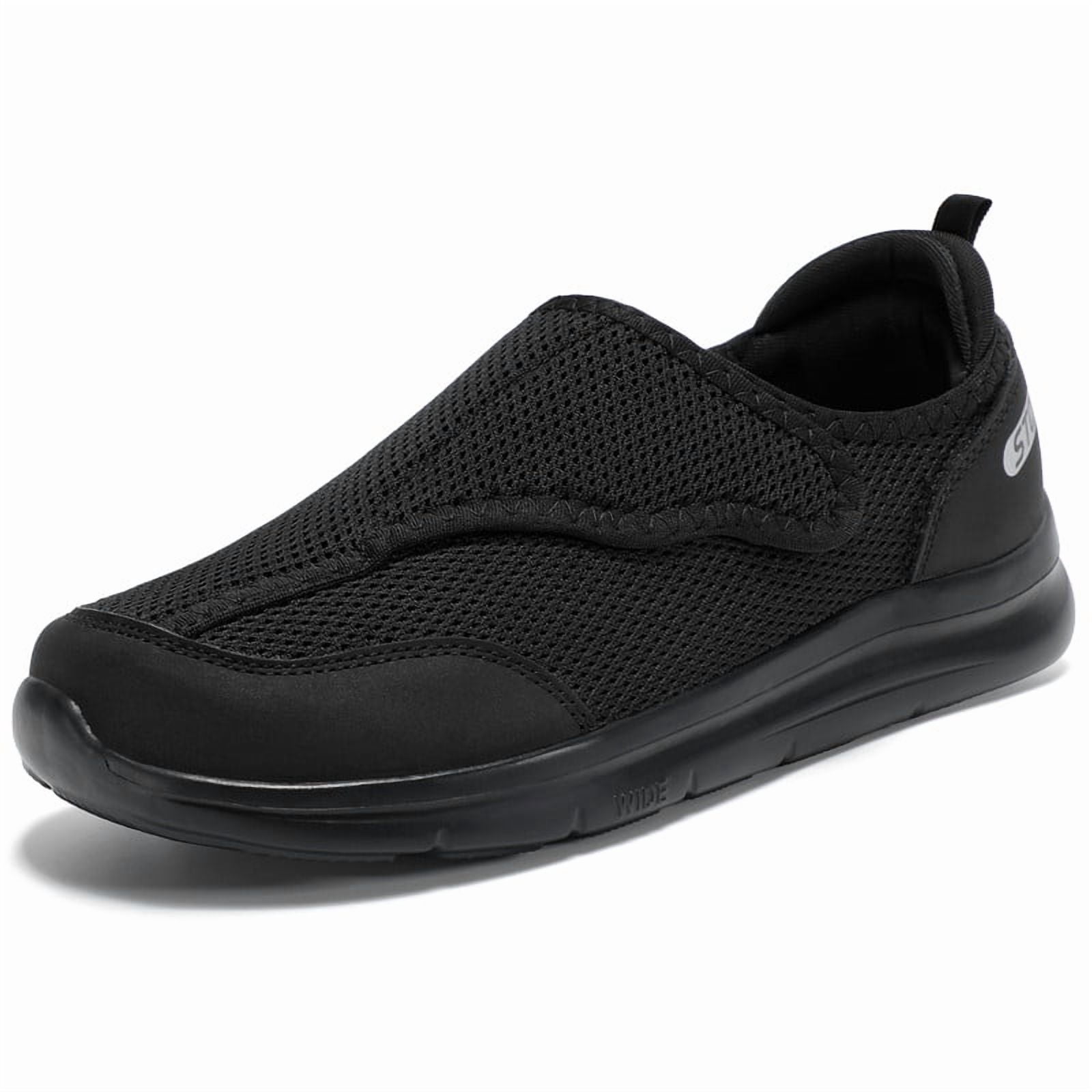 Women Wide Toe Box Shoes Walking Shoe, Hook and Loops Shoes with Arch ...