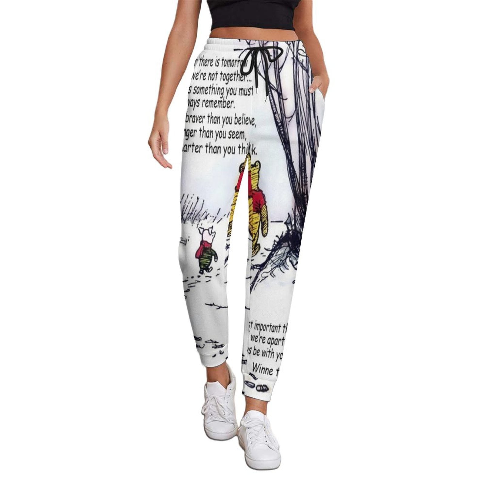 Women Winnie The Poo Joggers Sweatpants Front Print Pants Novelty ...