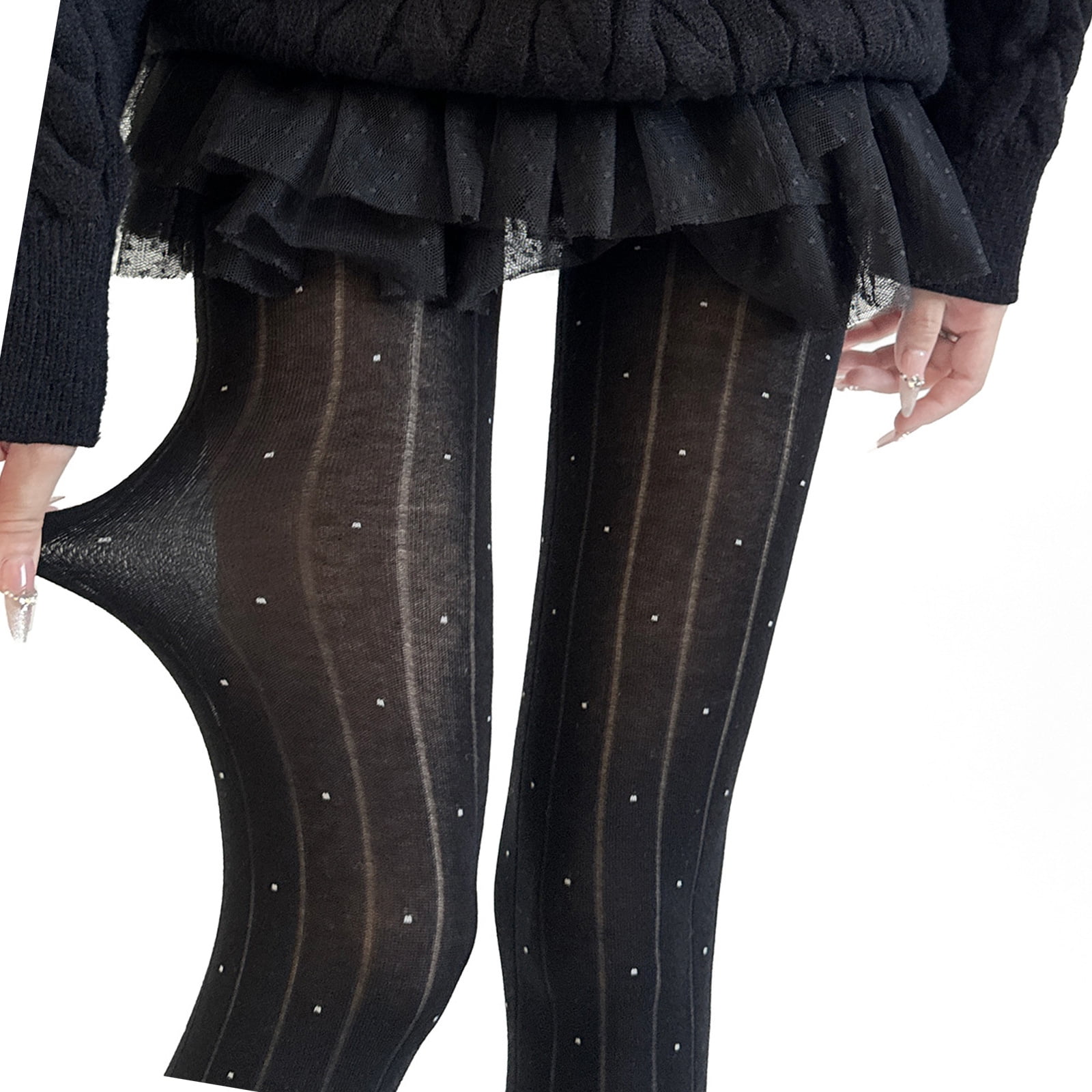 Women Winter Fall Warm Tights Stretchy Dots Pattern Soft Cotton Fabric ...