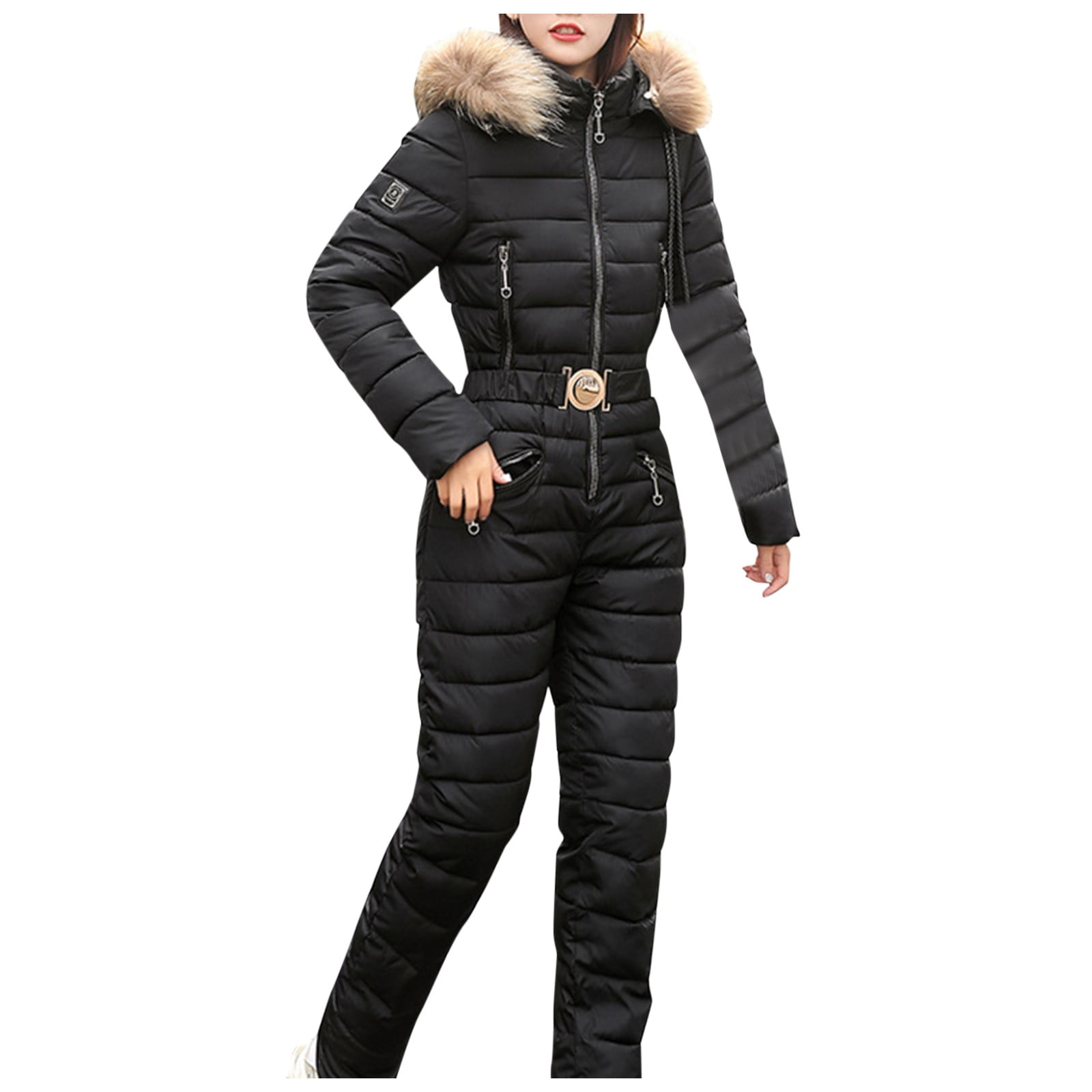 Women Winter Onesies Ski Jumpsuit Outdoor Waterproof Snowboarding Suit ...