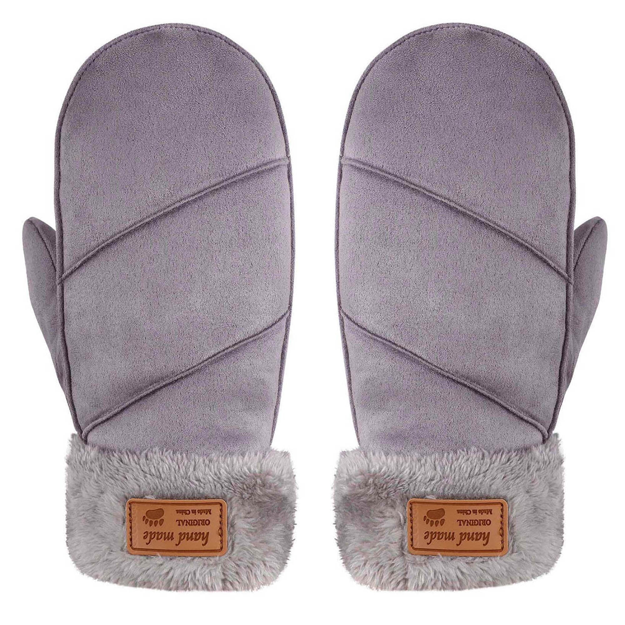 Women Winter Warm Gloves Mittens Gray Womens Mittens, Grey - Walmart.com