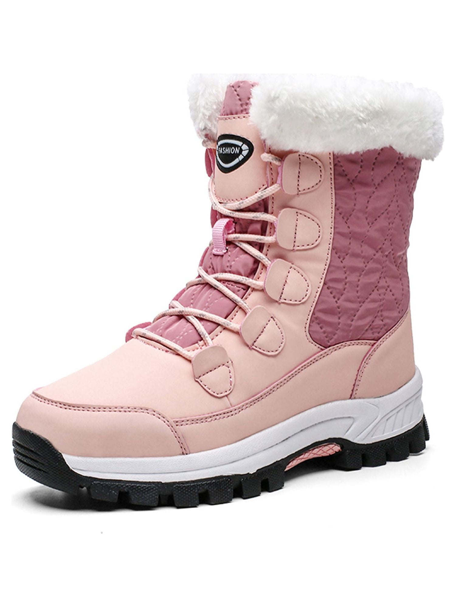 Women Winter Warm Shoes Waterproof Comfortable Mid Calf Outdoor Snow ...