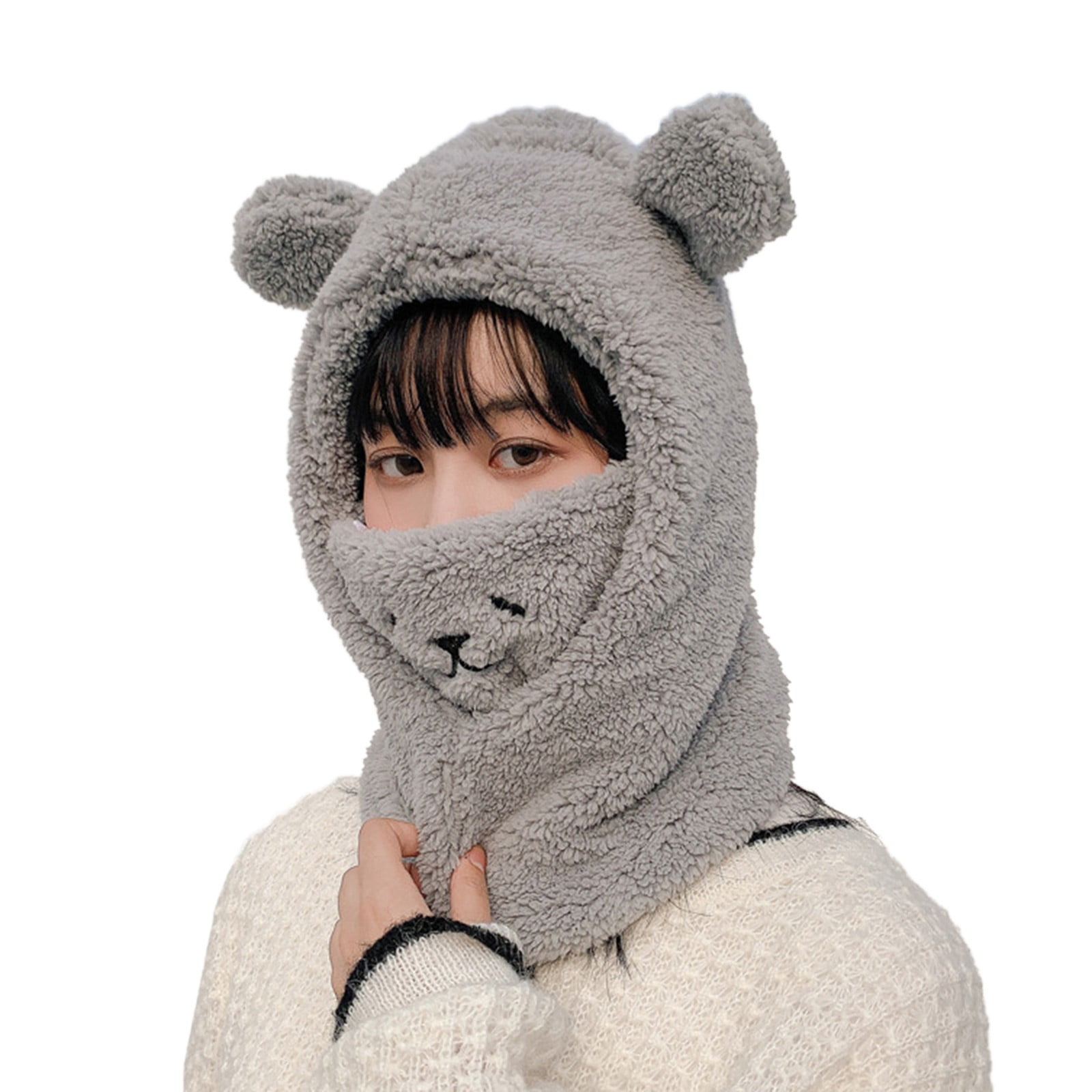 Women Winter Warm Windproof Hat Ski Riding Shield Warmer Cute Cartoon ...