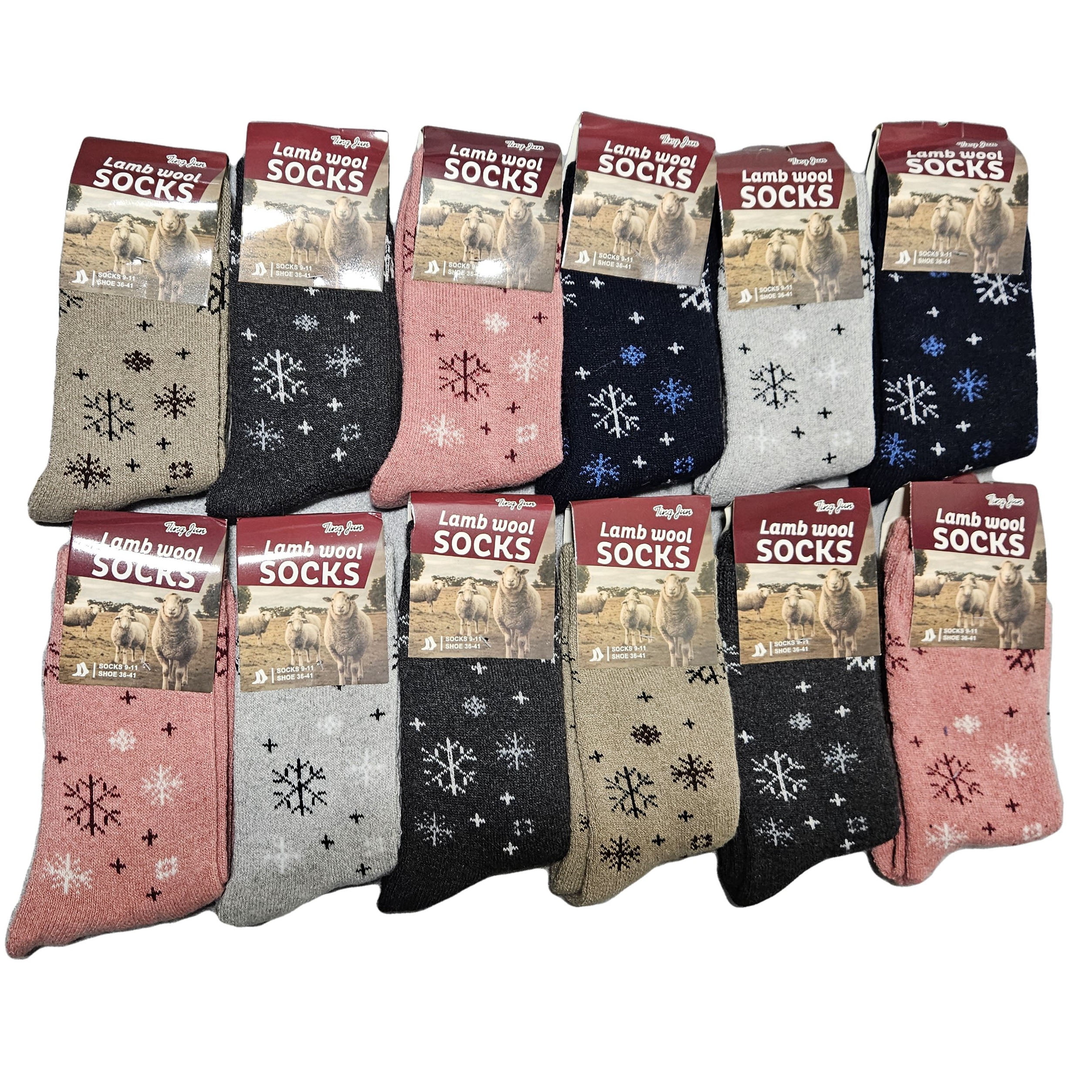 Women Wool Socks, Lamb Wool Warm Winter Lamb Hiking Boot Crew Socks, 12 ...