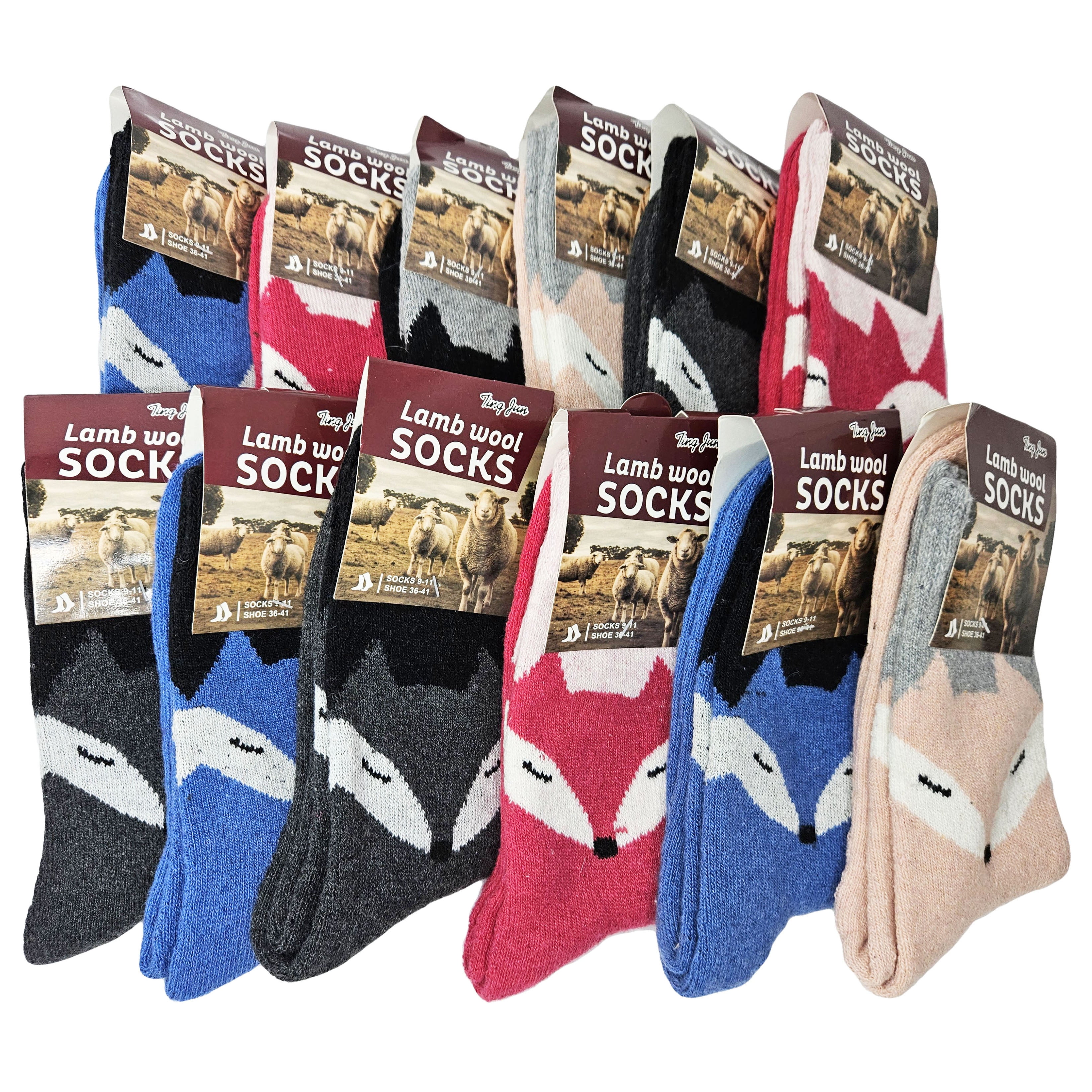 Women Wool Socks, Lamb Wool Warm Winter Lamb Hiking Boot Crew Socks, 12 ...