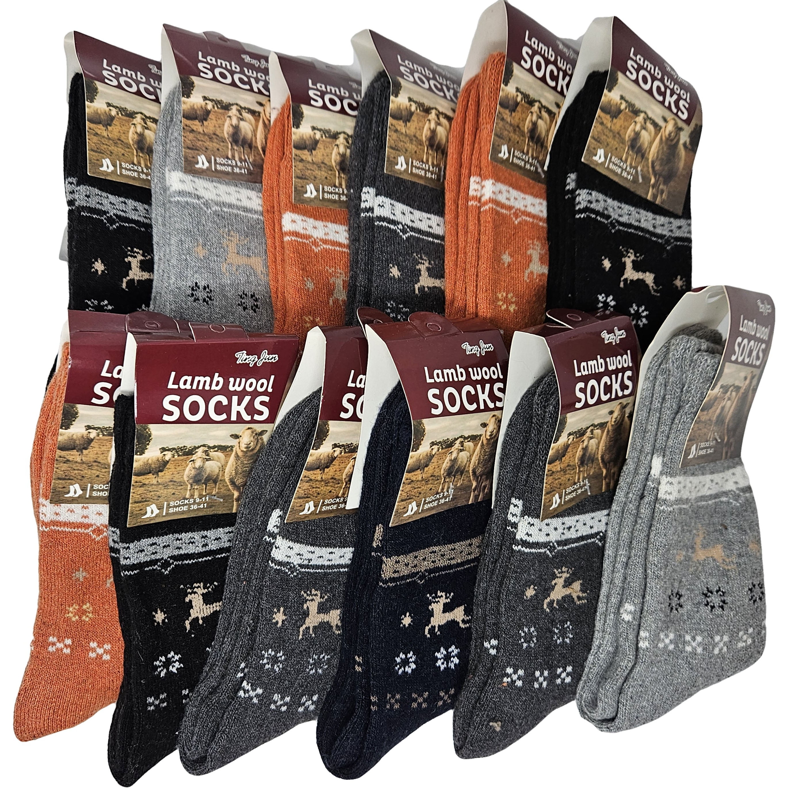 Women Wool Socks, Lamb Wool Warm Winter Lamb Hiking Boot Crew Socks, 12 ...