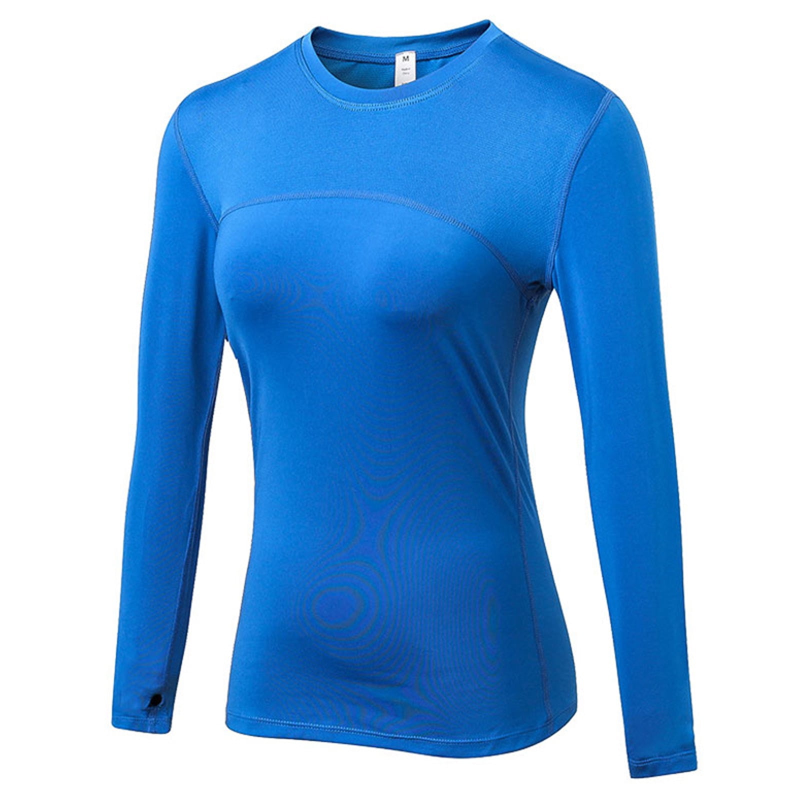 Women Workout Shirts Seamless Long Sleeve Yoga Tops with Thumb Holes ...