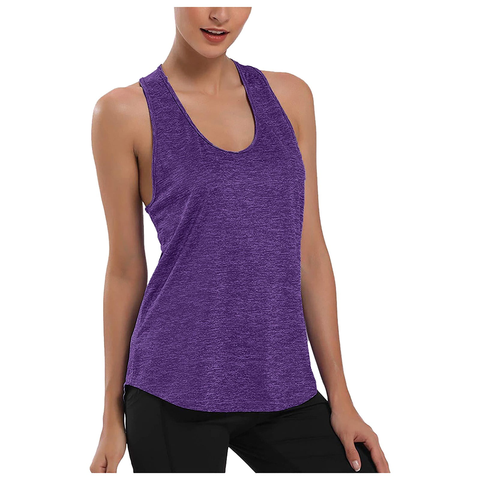 Women Workout Tops Racerback Tank Yoga Shirts Gym Clothes - Walmart.com