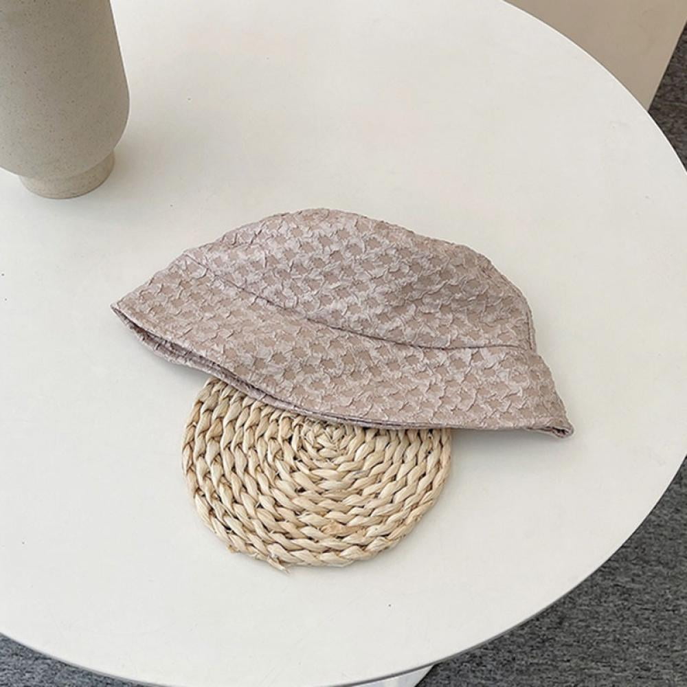 Women Wrinkled Rhombic Solid Color Bucket Hats - Walmart.com