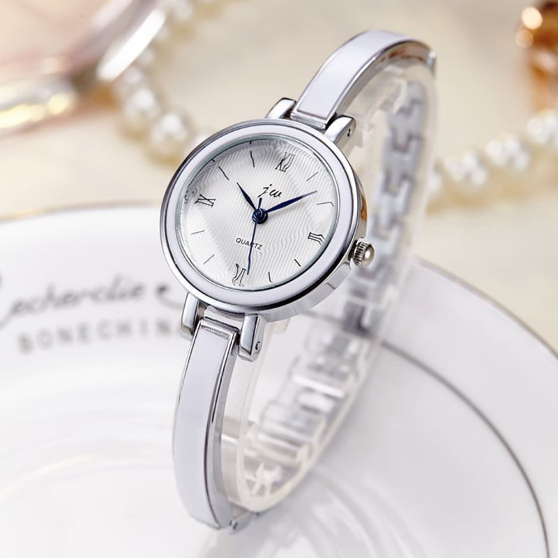 Women Wrist Quartz Bangle Watch Round Small Dial Easy Read Chain Buckle ...