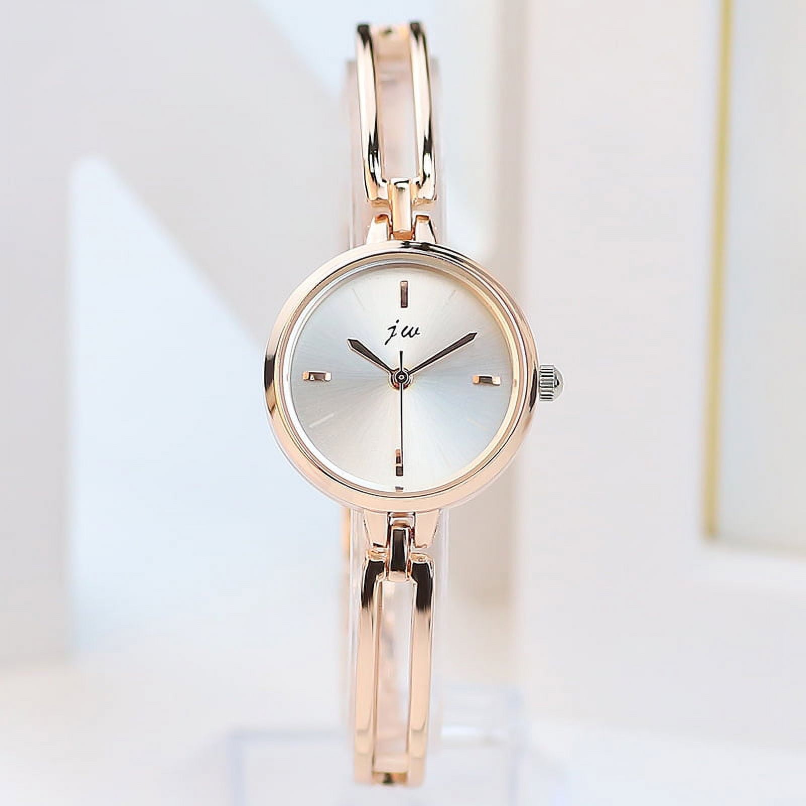 Women Wrist Quartz Bangle Watch Round Small Dial Easy Read Simple ...