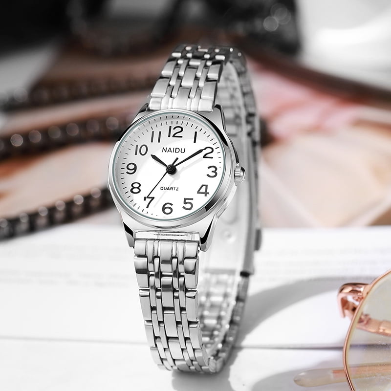 Women Wrist Quartz Watch Round Dial Number Easy Read Classic Vintage ...