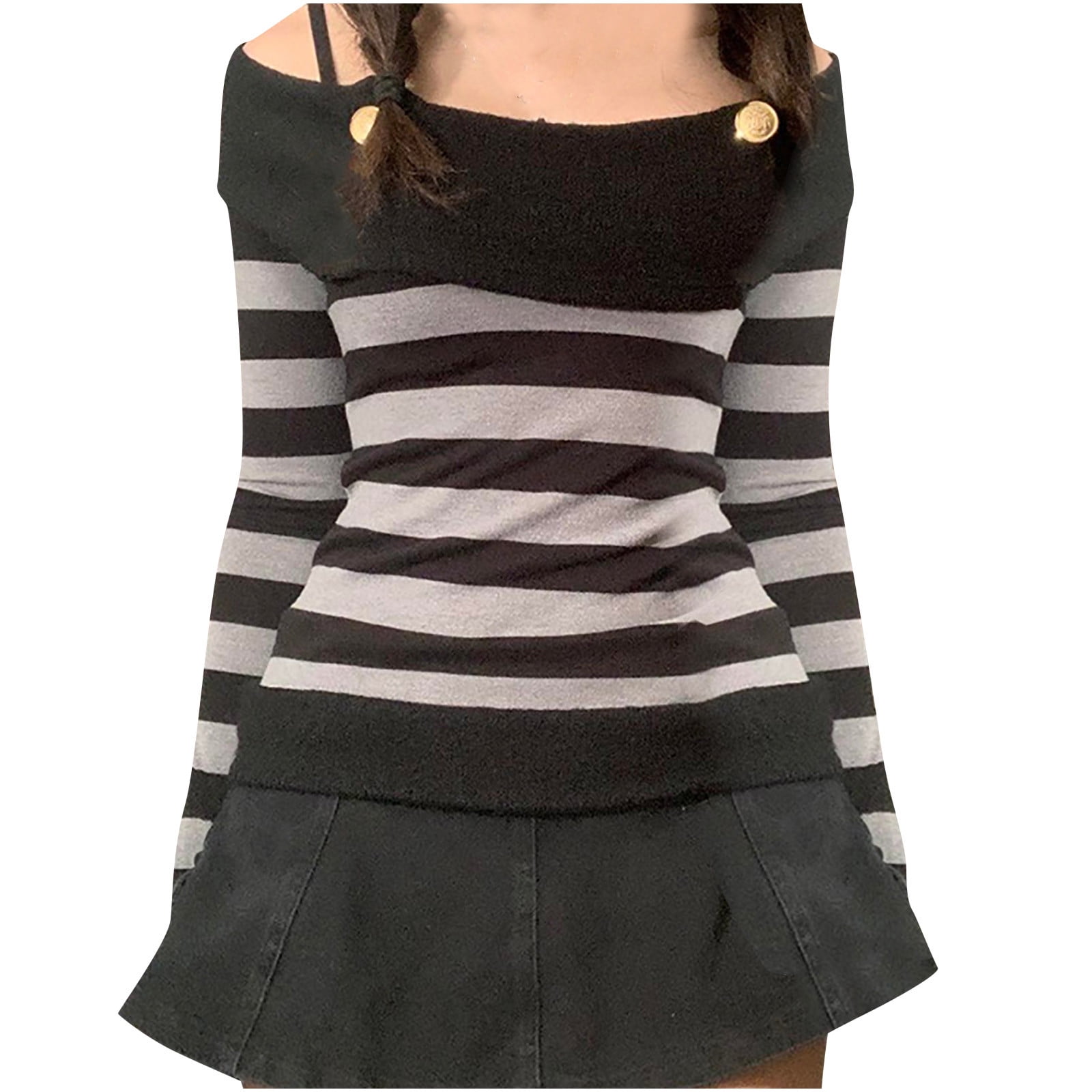 Women Y2K Fairy Tops Long Sleeve Crop Top Tee Girls Vintage Grunge ...