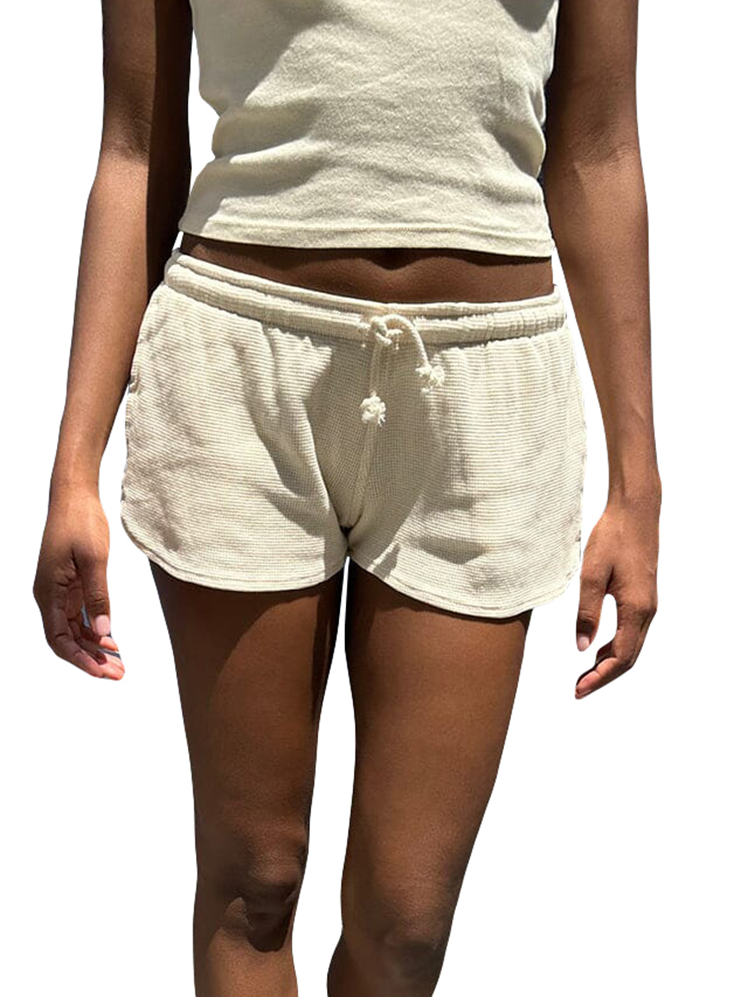 Women Y2K Low Rise Sweat Shorts Summer Cute Low Waist Wide Leg Mini Shorts Casual Basic ...